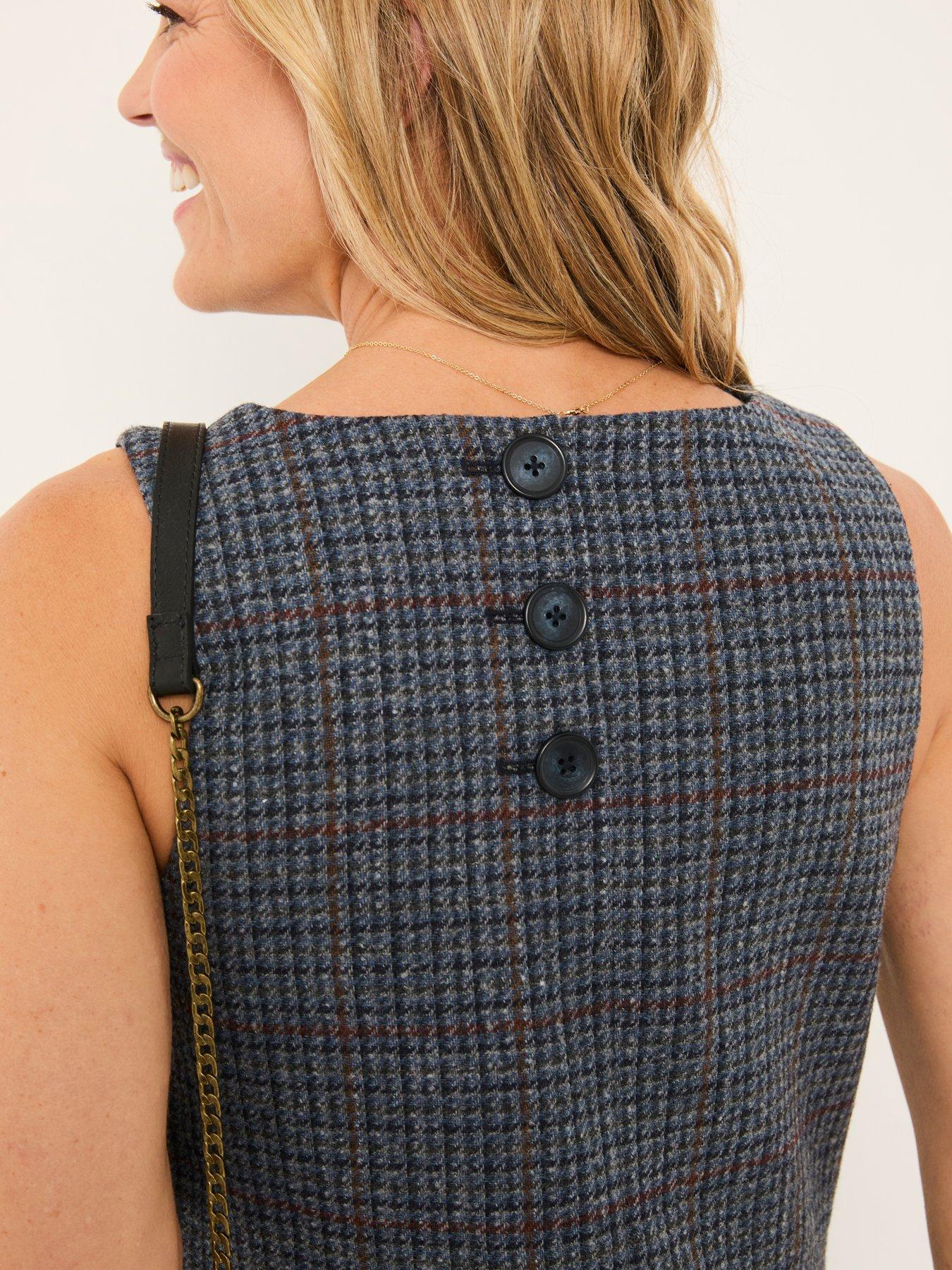 FatFace Sarah Tweed Pinny Dress - Charcoal Grey | Very