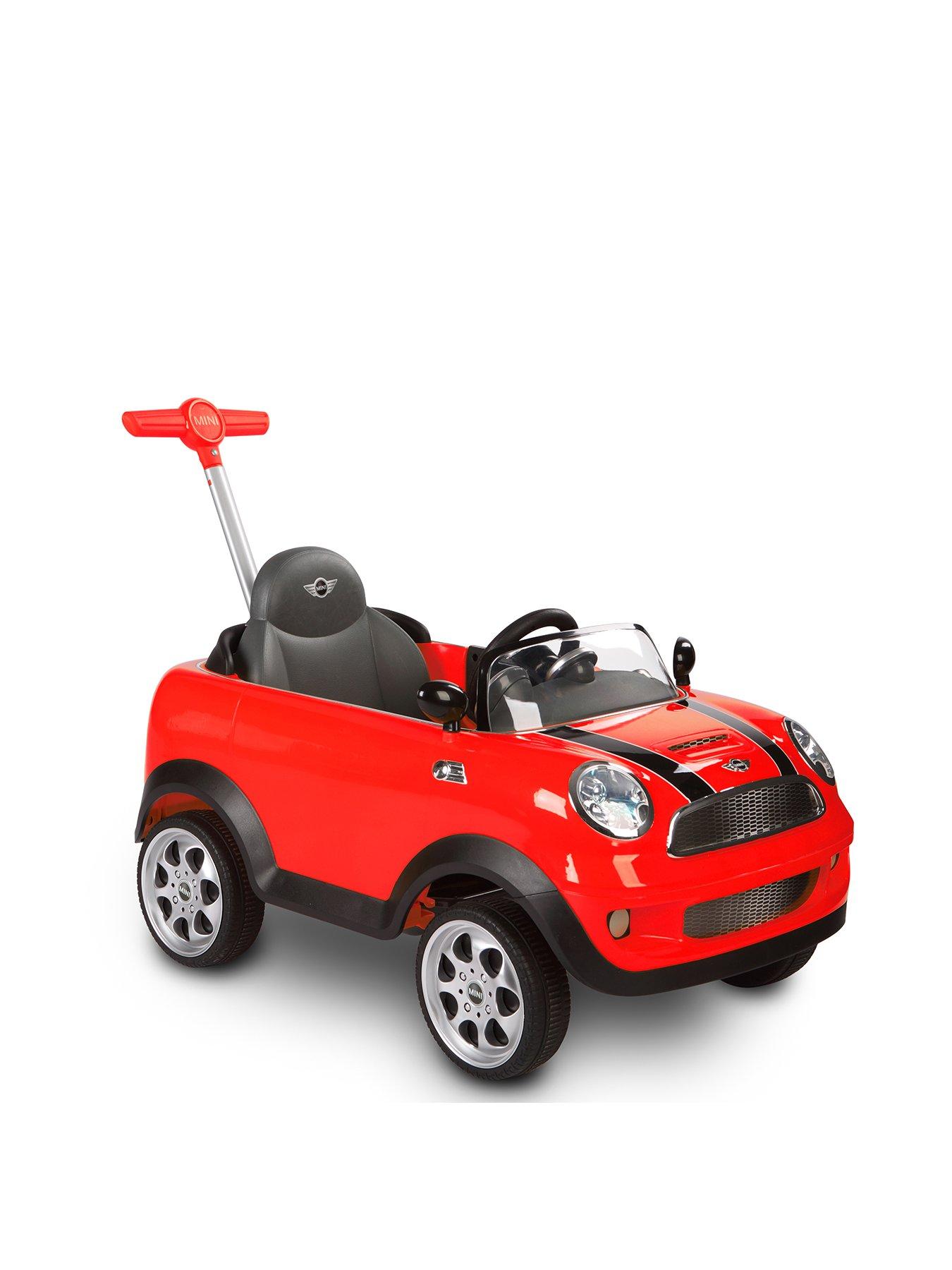 Mini Cooper Play Push Car Ride-On with Parental Handle - Red | Very