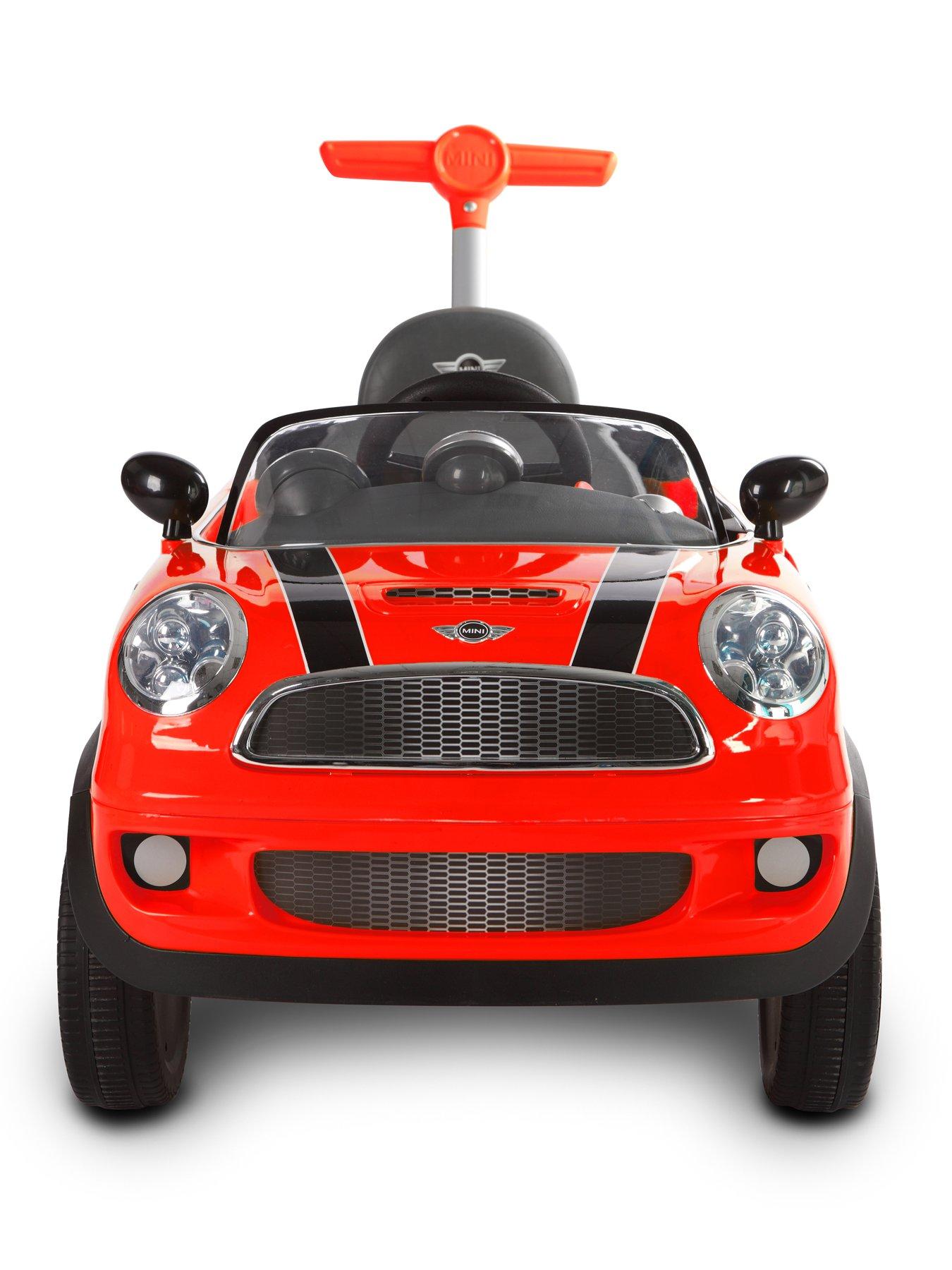 Mini Cooper Play Push Car Ride-On with Parental Handle - Red | Very