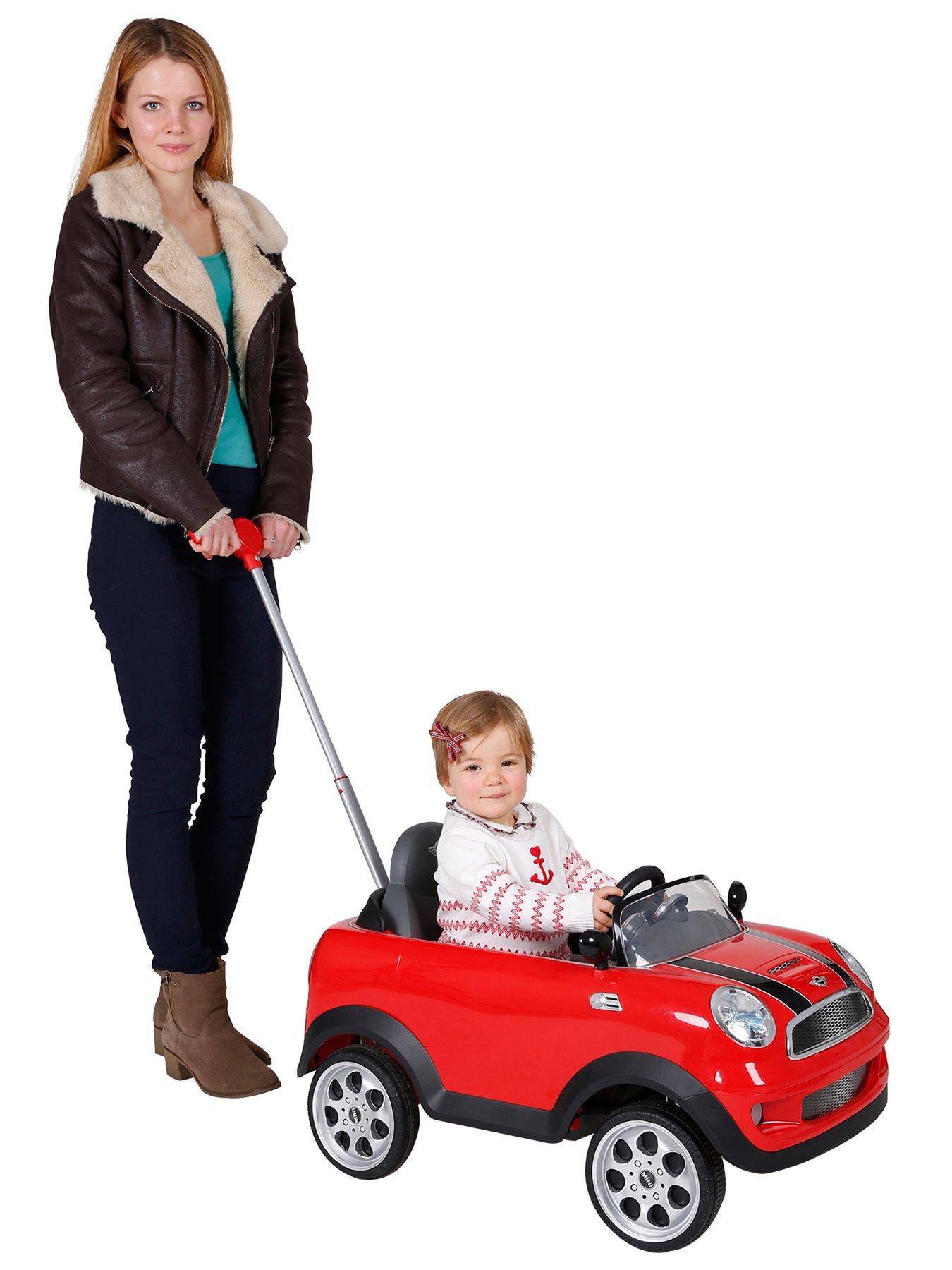 Mini Cooper Play Push Car Ride-On with Parental Handle - Red | Very