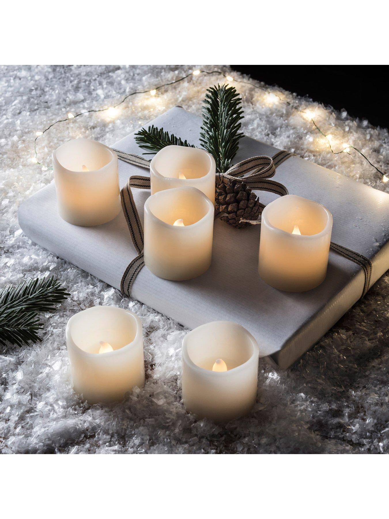 Lights4Fun 6 Wax Votive Battery LED Candles | Very