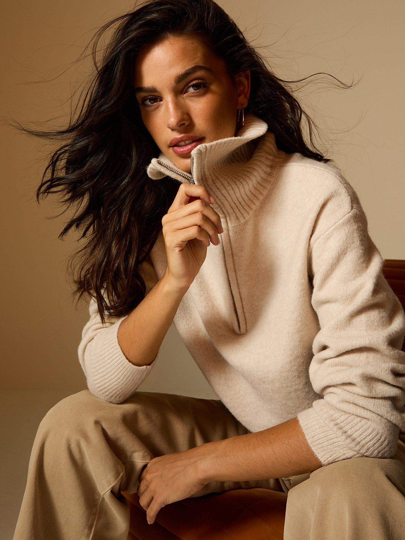 New Look Cream Collared Half Zip Jumper | Very
