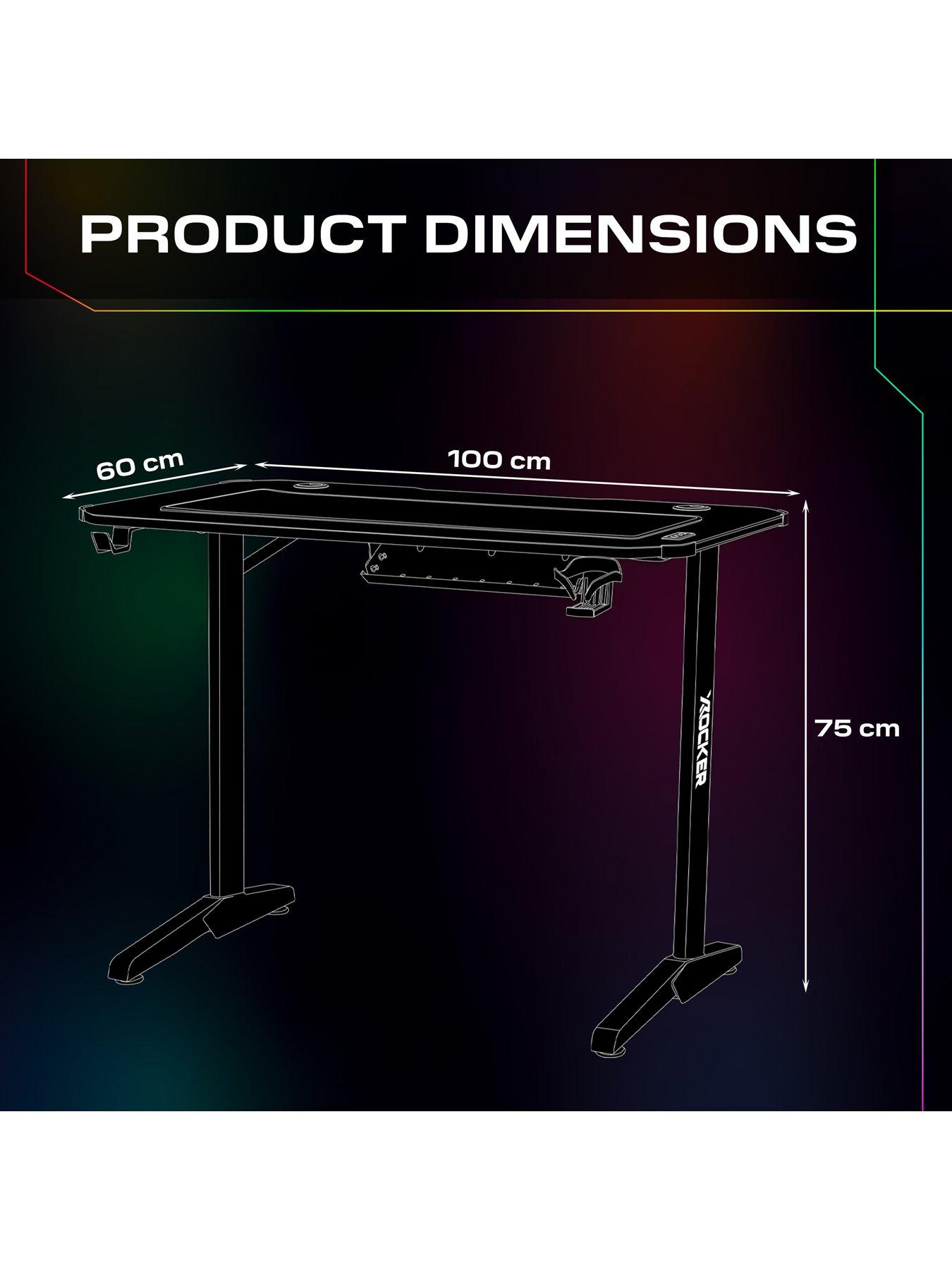 X Rocker Gaming Bundle Panther RGB LED Desk and Saturn Mid-Back Office ...