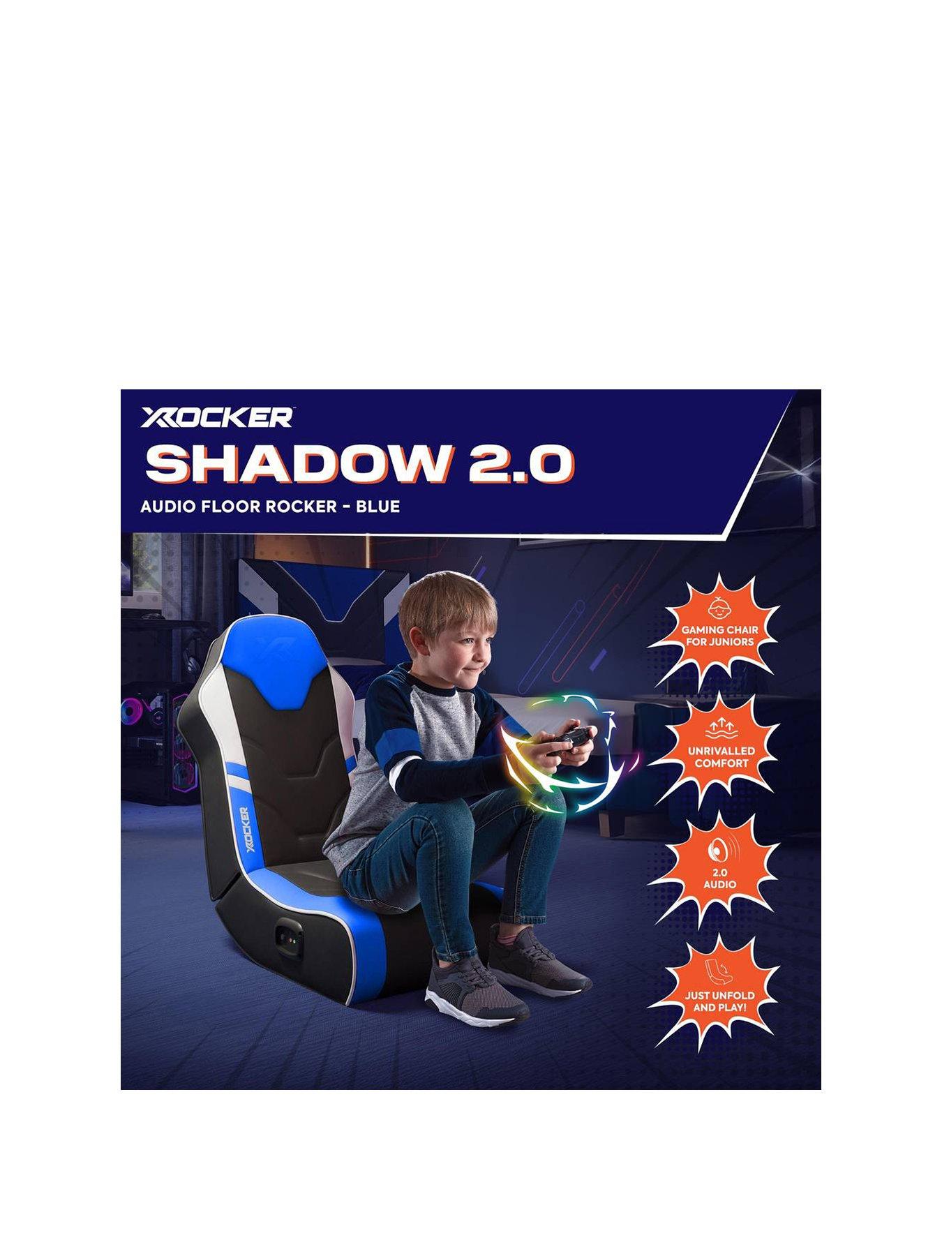 X Rocker Shadow 2.0 Audio Floor Rocker Gaming Chair for Kids - Blue ...
