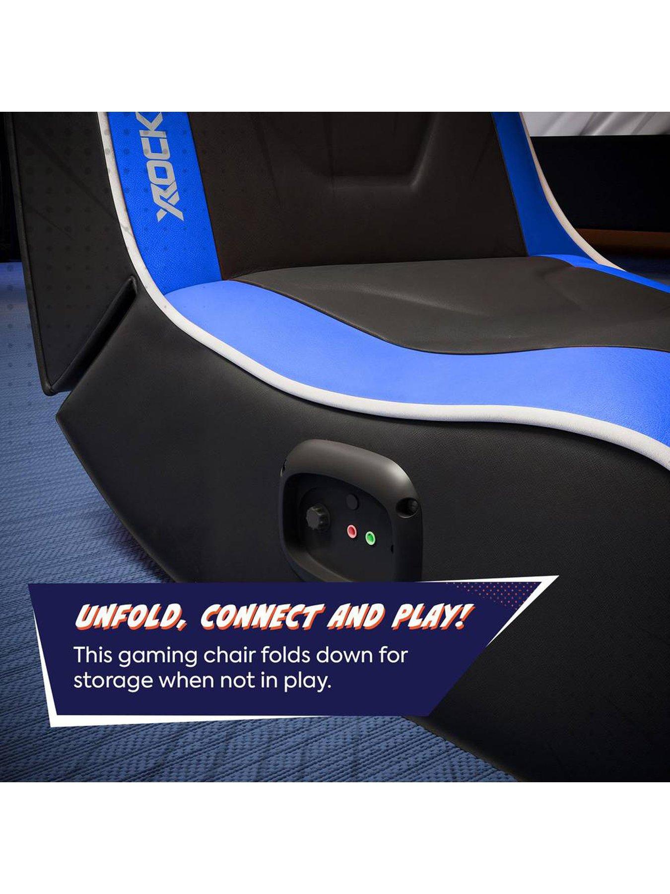 X Rocker Shadow 2.0 Audio Floor Rocker Gaming Chair for Kids - Blue ...