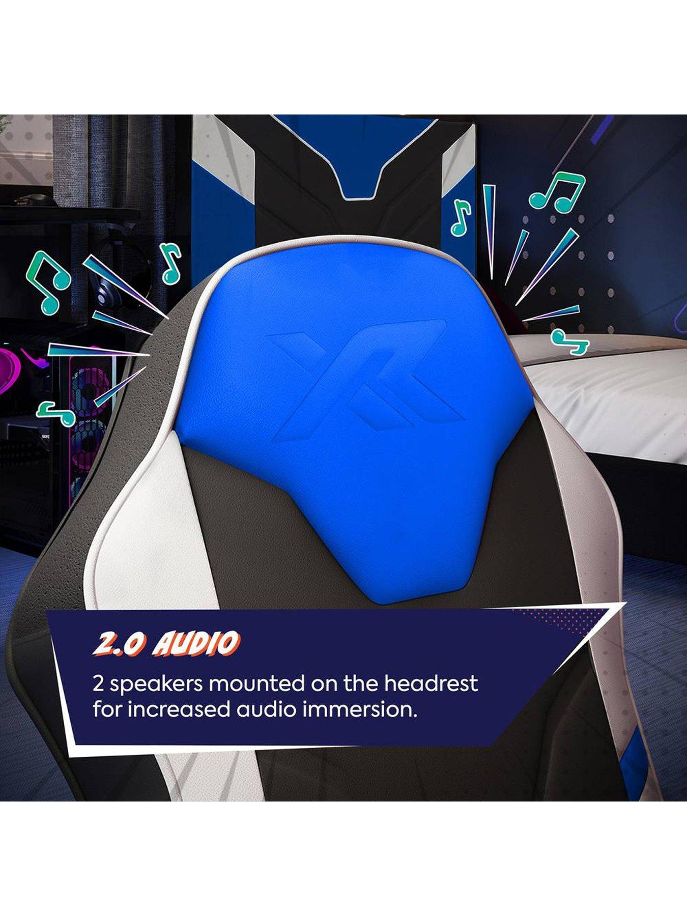 X Rocker Shadow 2.0 Audio Floor Rocker Gaming Chair for Kids - Blue ...