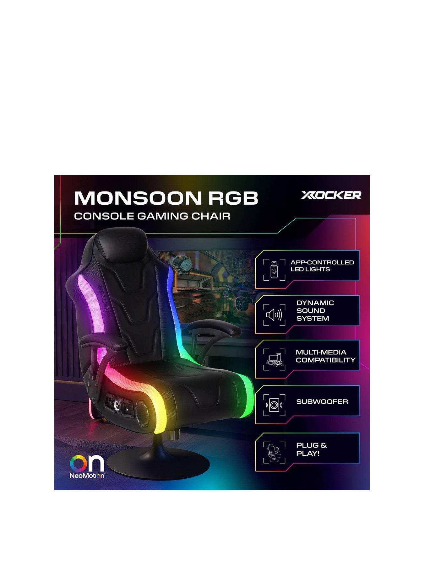 X Rocker Monsoon 4.1 Audio LED Console Gaming Chair with App-Controlled ...