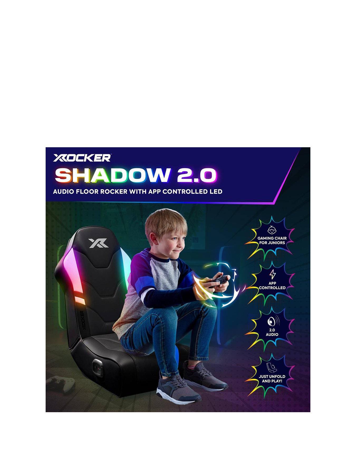 X Rocker Shadow RGB 2.0 Audio Floor Rocker Gaming Chair with App ...