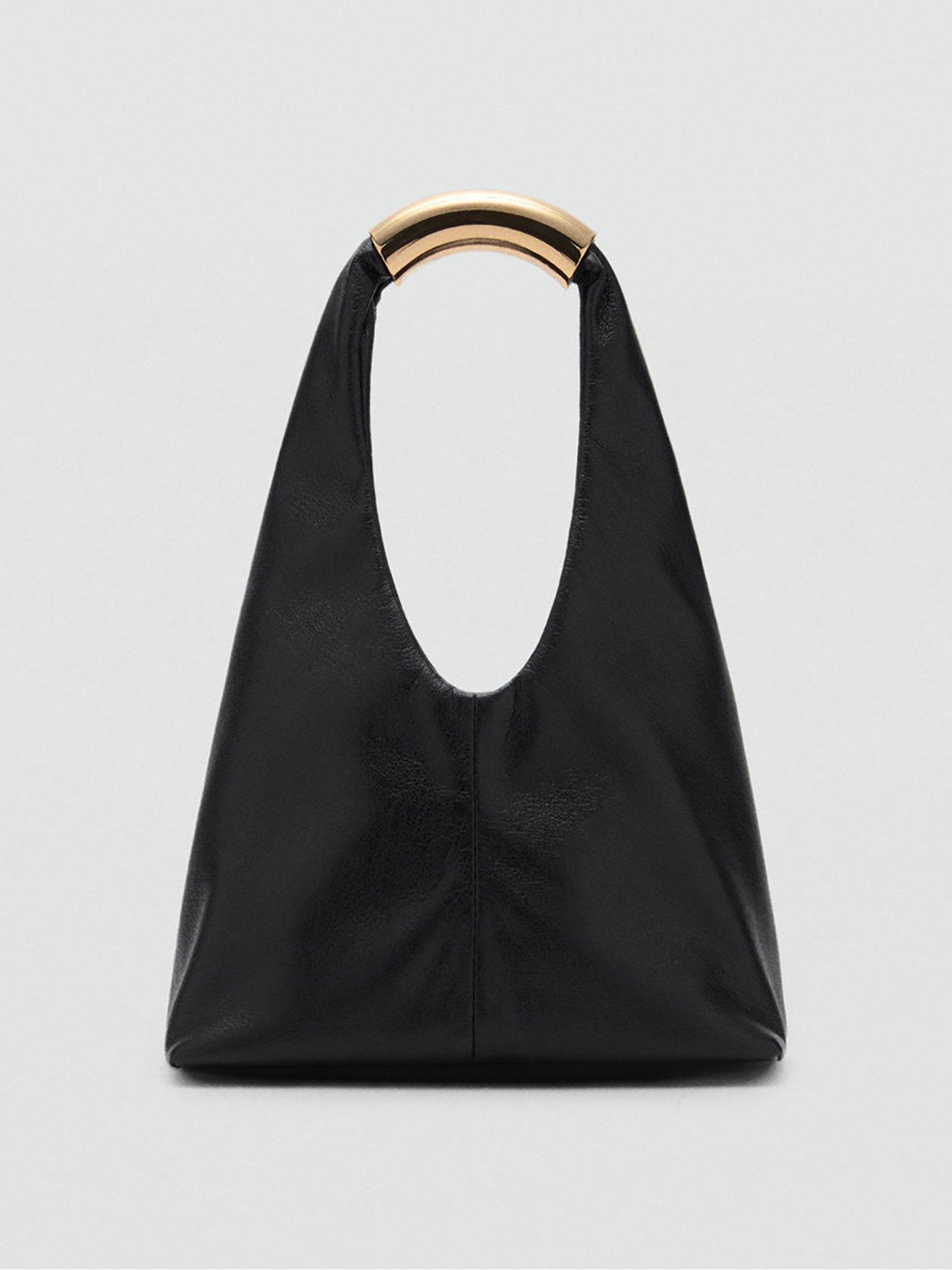 Mango Handbag With Metal Handle - Black | Very