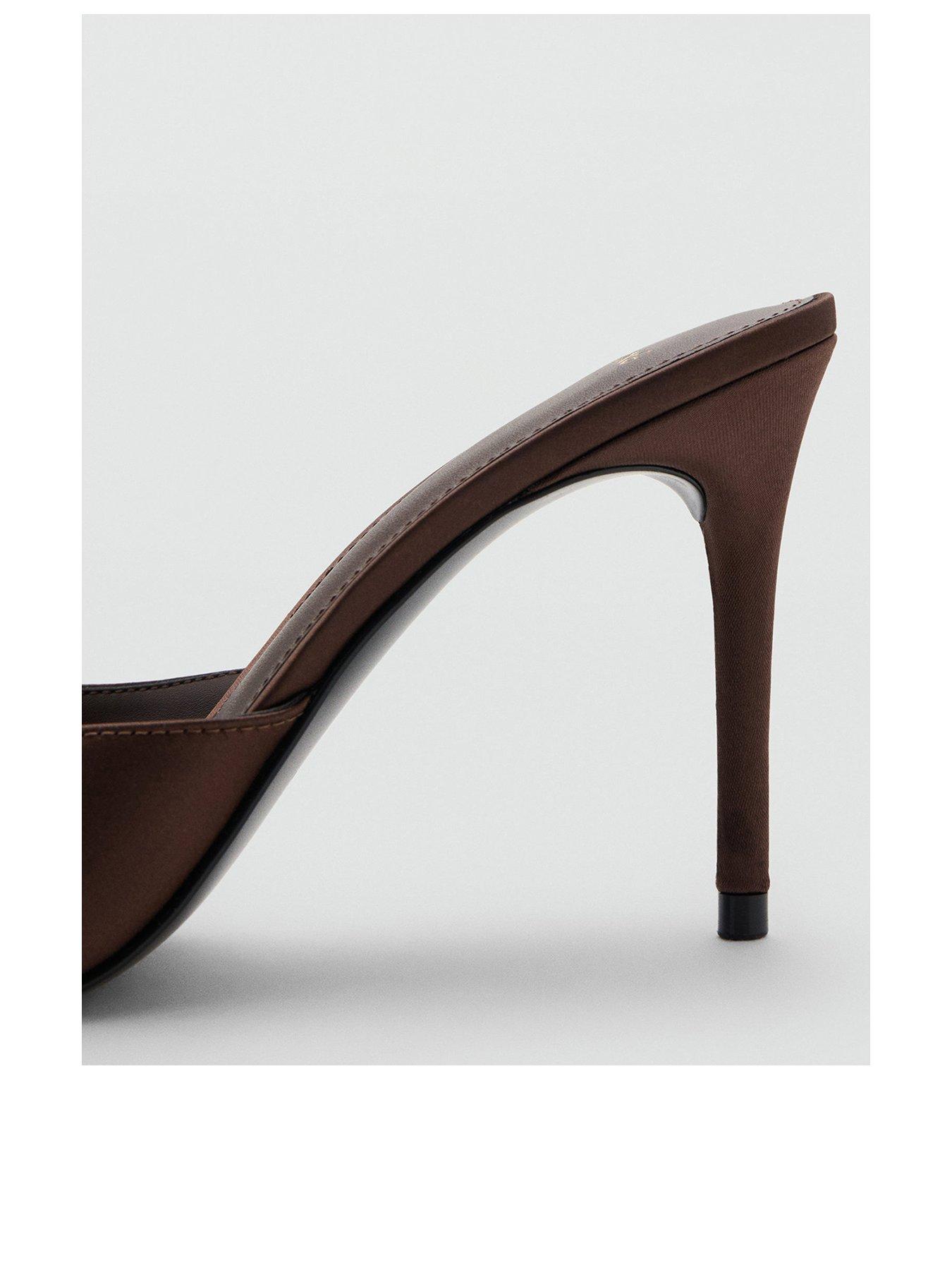 Mango Satin Open Toe Heel - Brown | Very