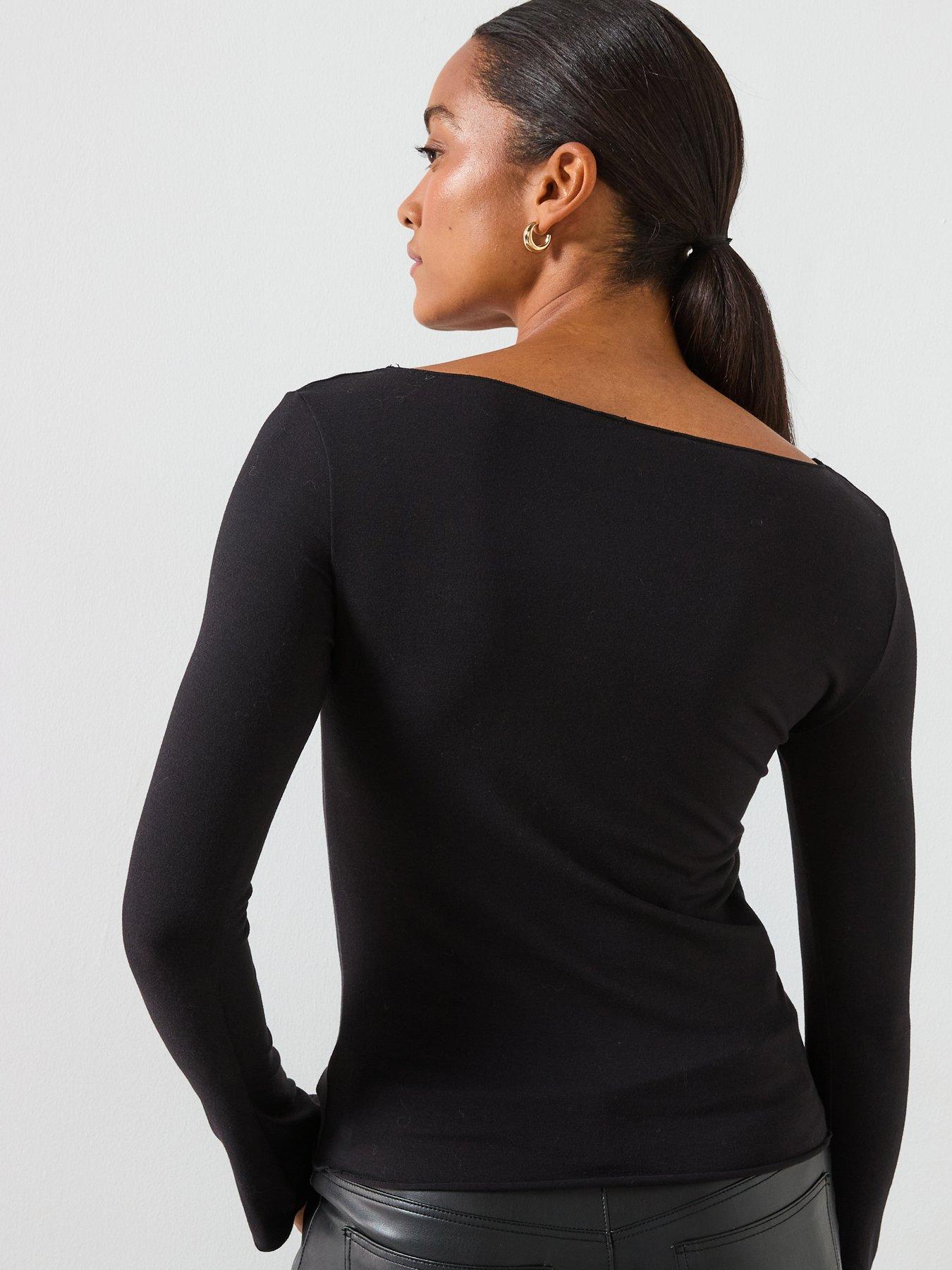 Mango Boat Neck T-Shirt - Black | Very