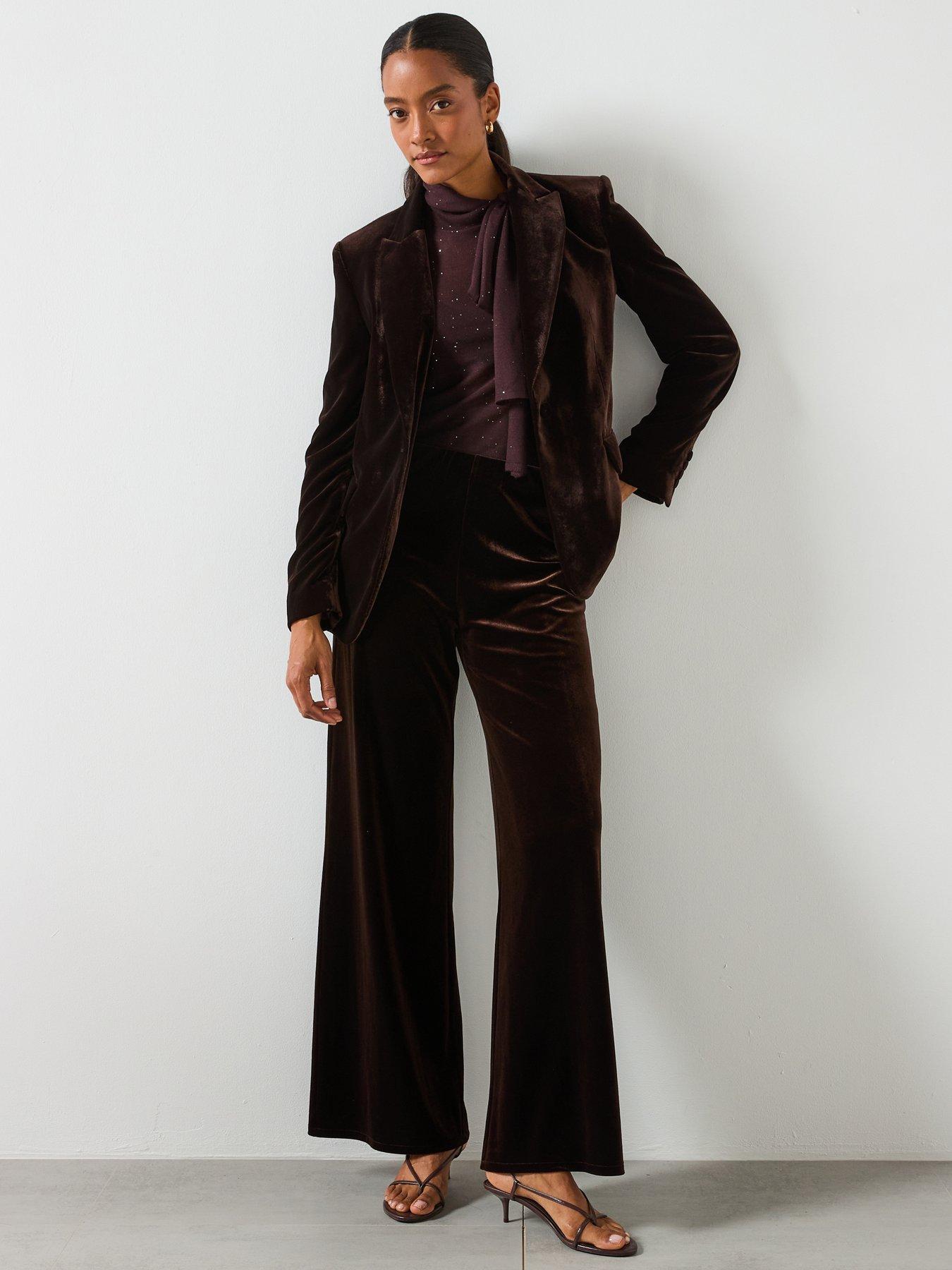 Mango Velvet Wide Leg Trousers | Very