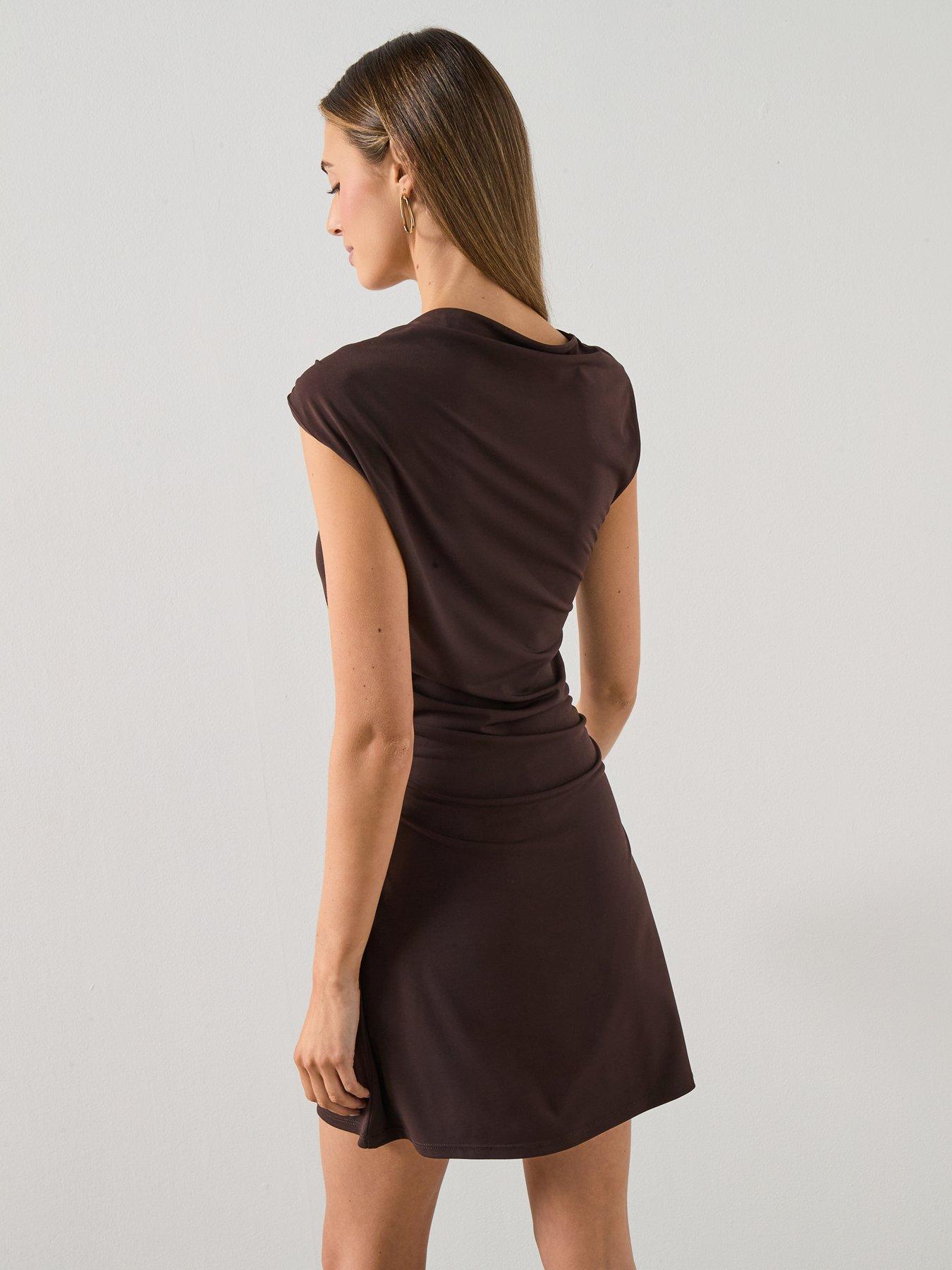 Mango Dress With Asymmetrical Neck And Metallic Detail | Very