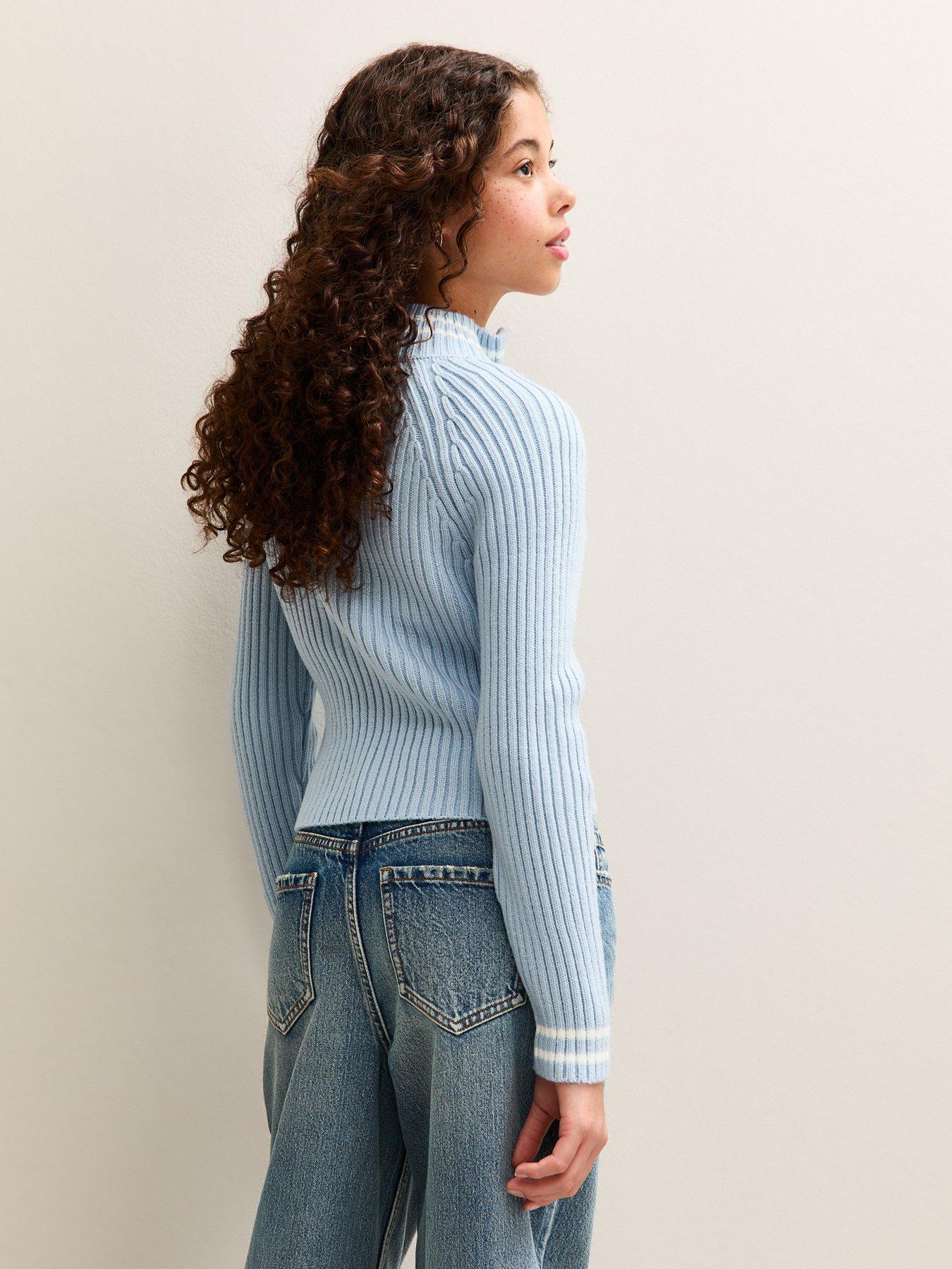 New Look 915 Girls Light Blue 06 Knit Zip Through Sweatshirt | Very