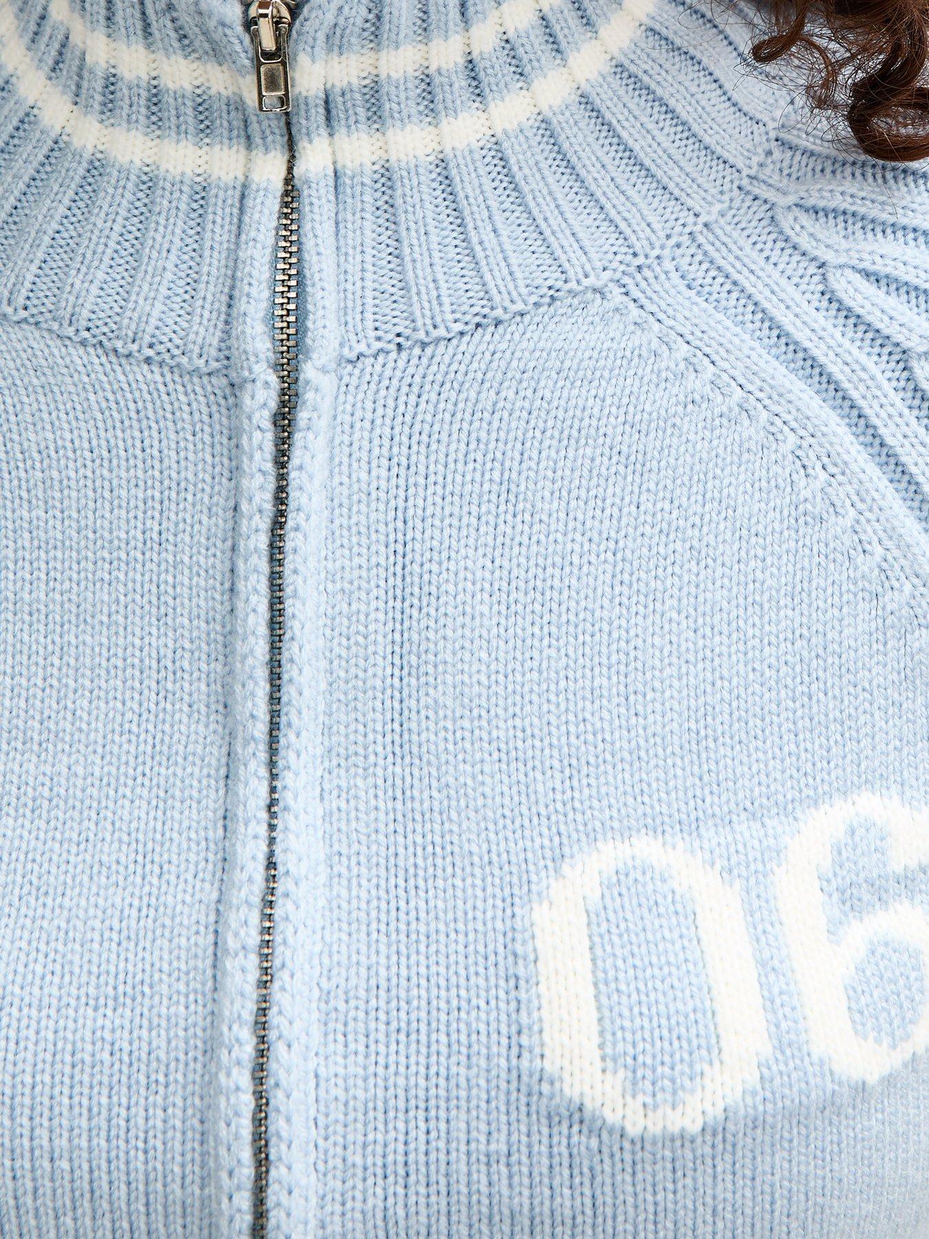 New Look 915 Girls Light Blue 06 Knit Zip Through Sweatshirt | Very