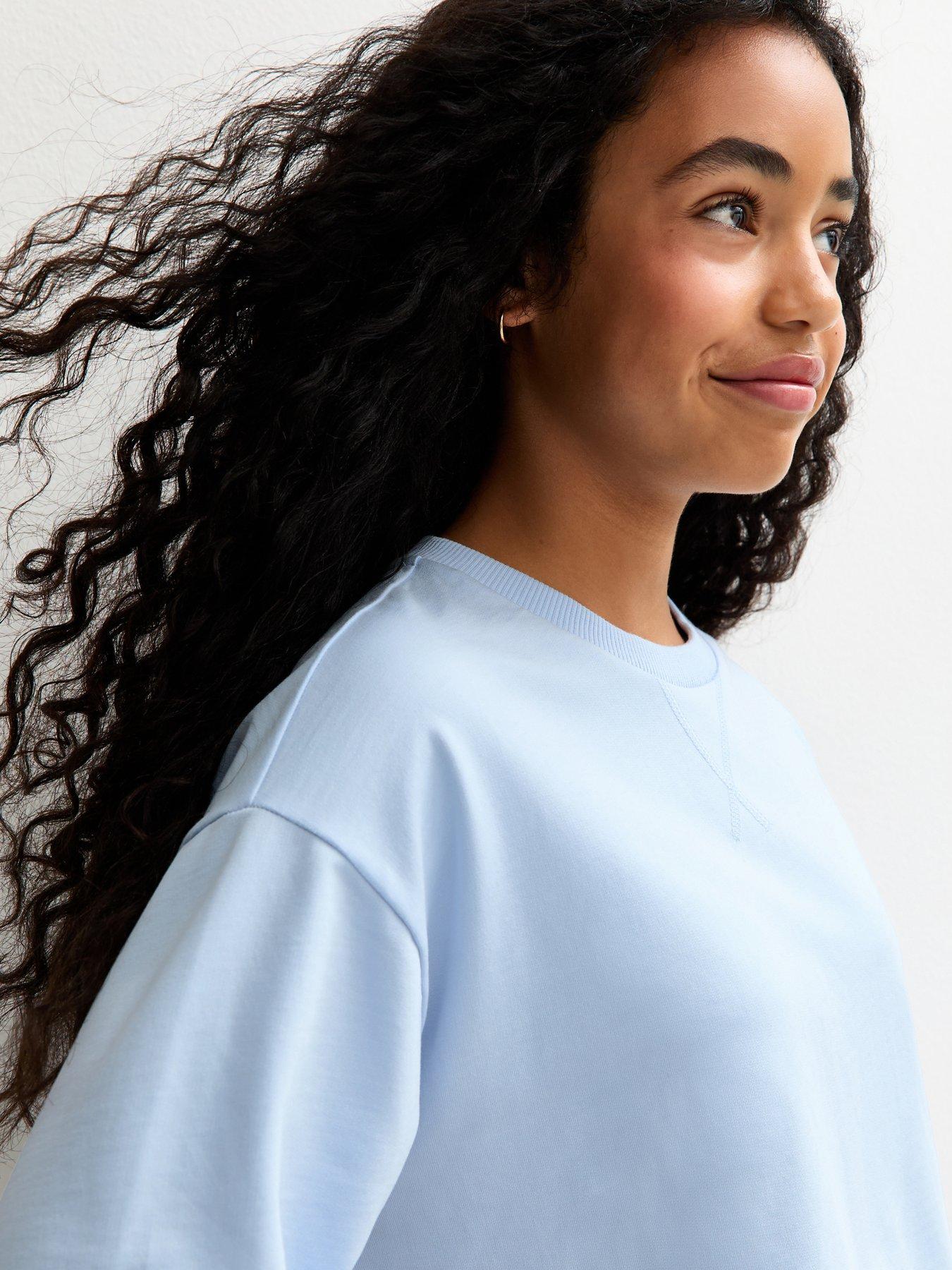 New Look 915 Girls Short Sleeve Sweatshirt - Light Blue | Very