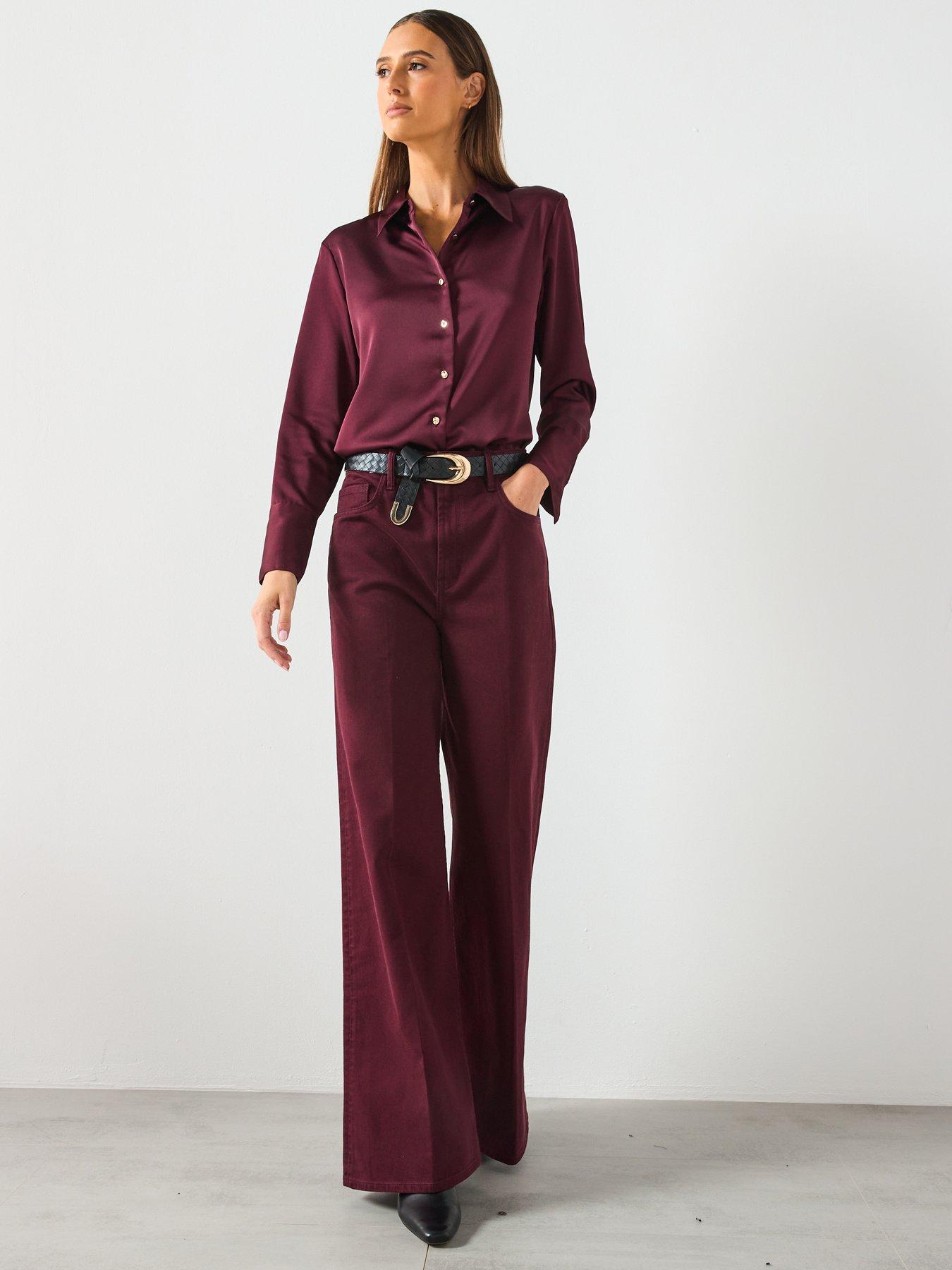Mango Satin Finish Flowy Shirt - Red | Very