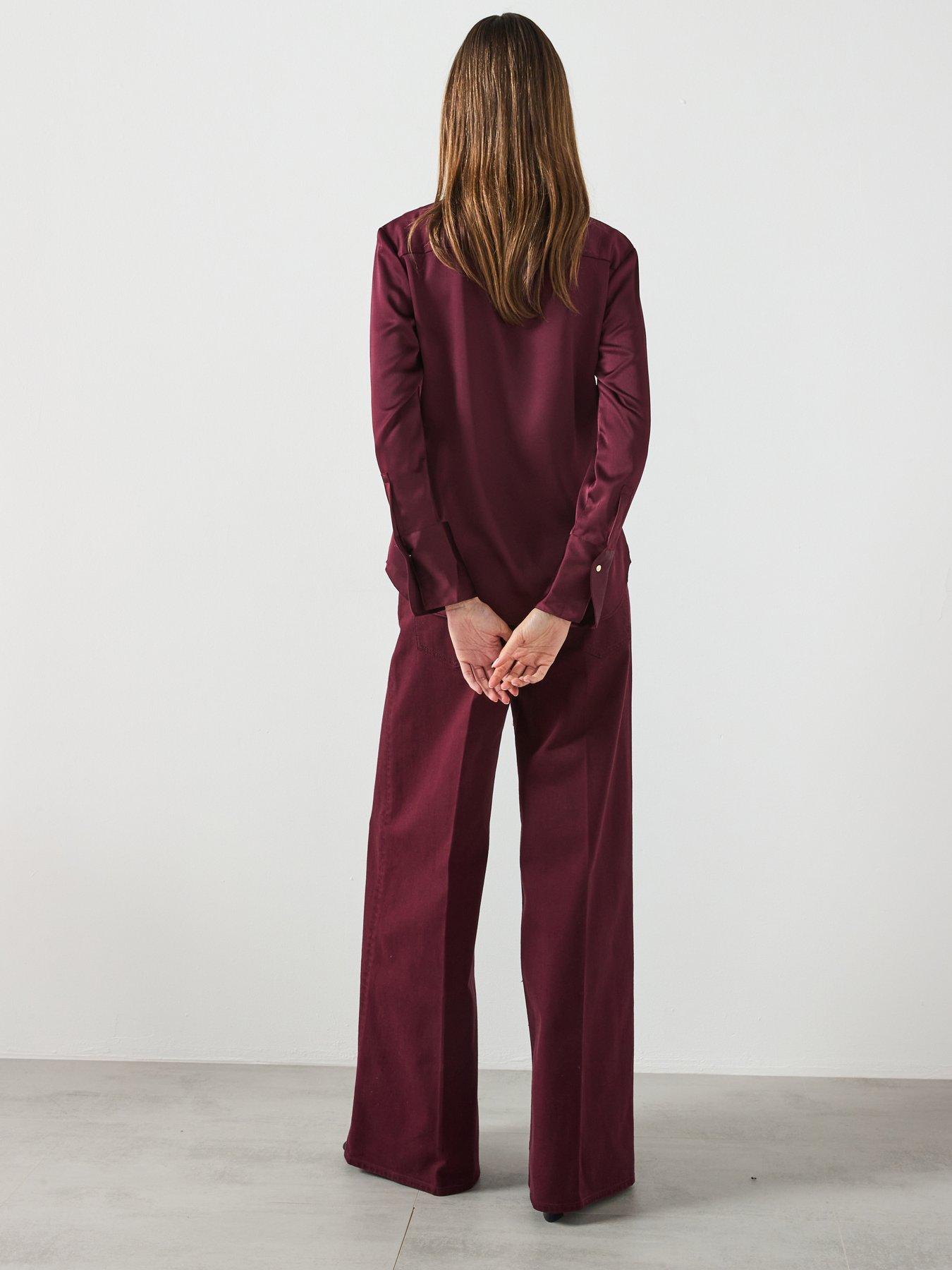 Mango Satin Finish Flowy Shirt - Red | Very