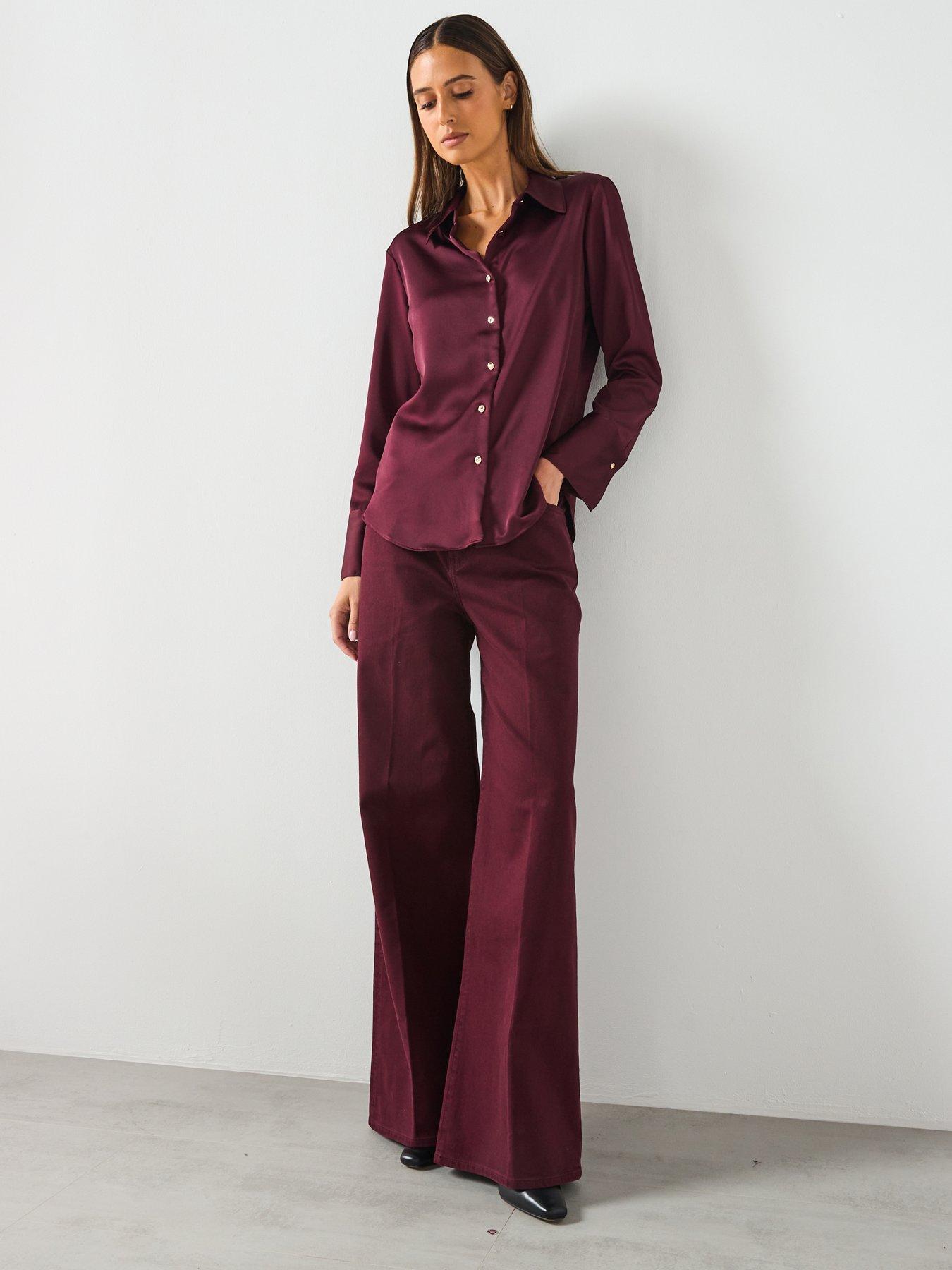 Mango Satin Finish Flowy Shirt - Red | Very