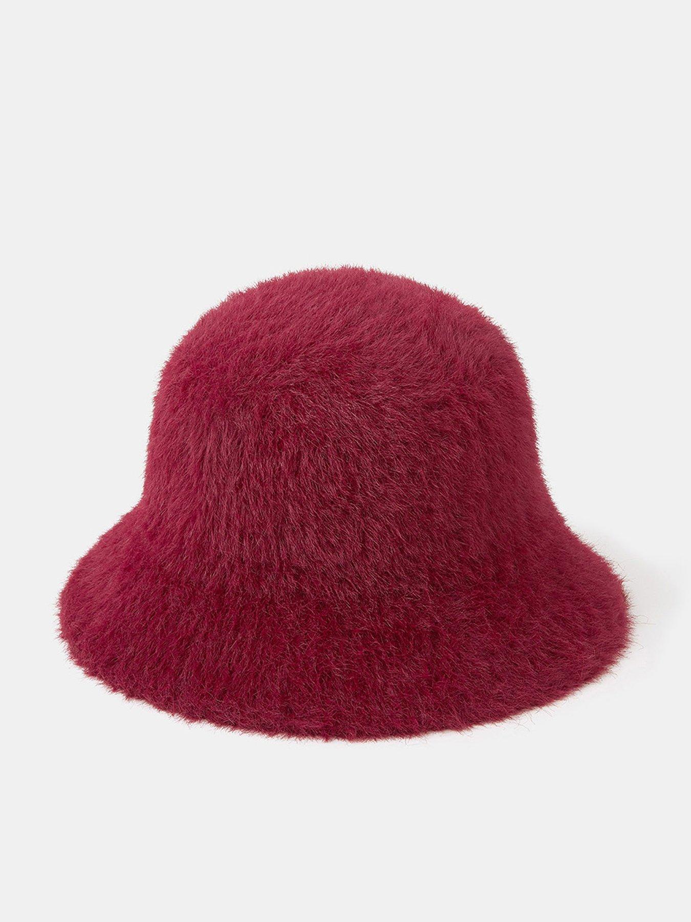 Accessorize Fluffy Bucket Hat - Burgundy Red | Very