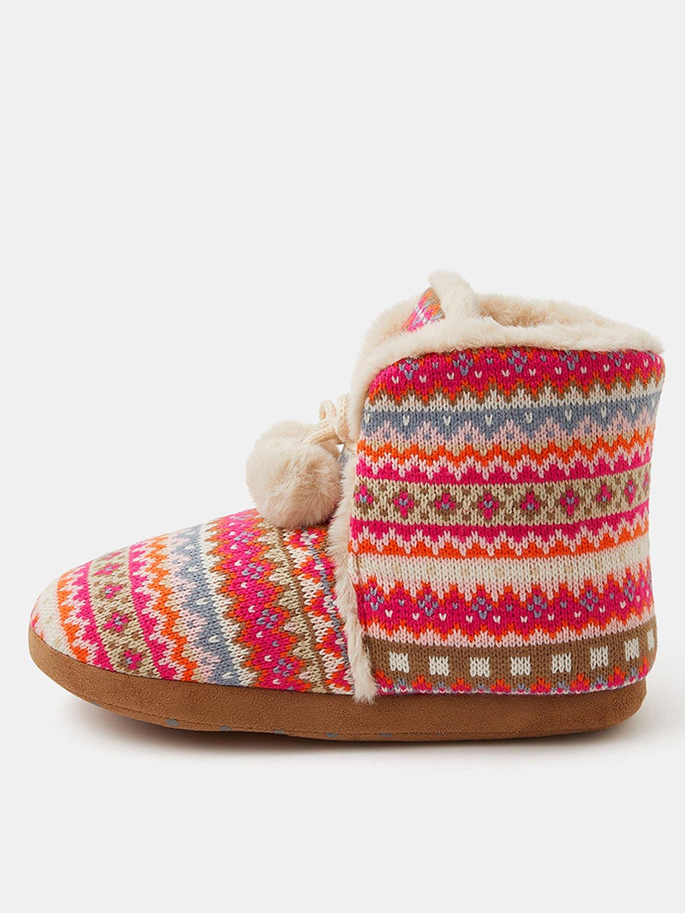 Accessorize Fair Isle Slipper Boots - Multi | Very