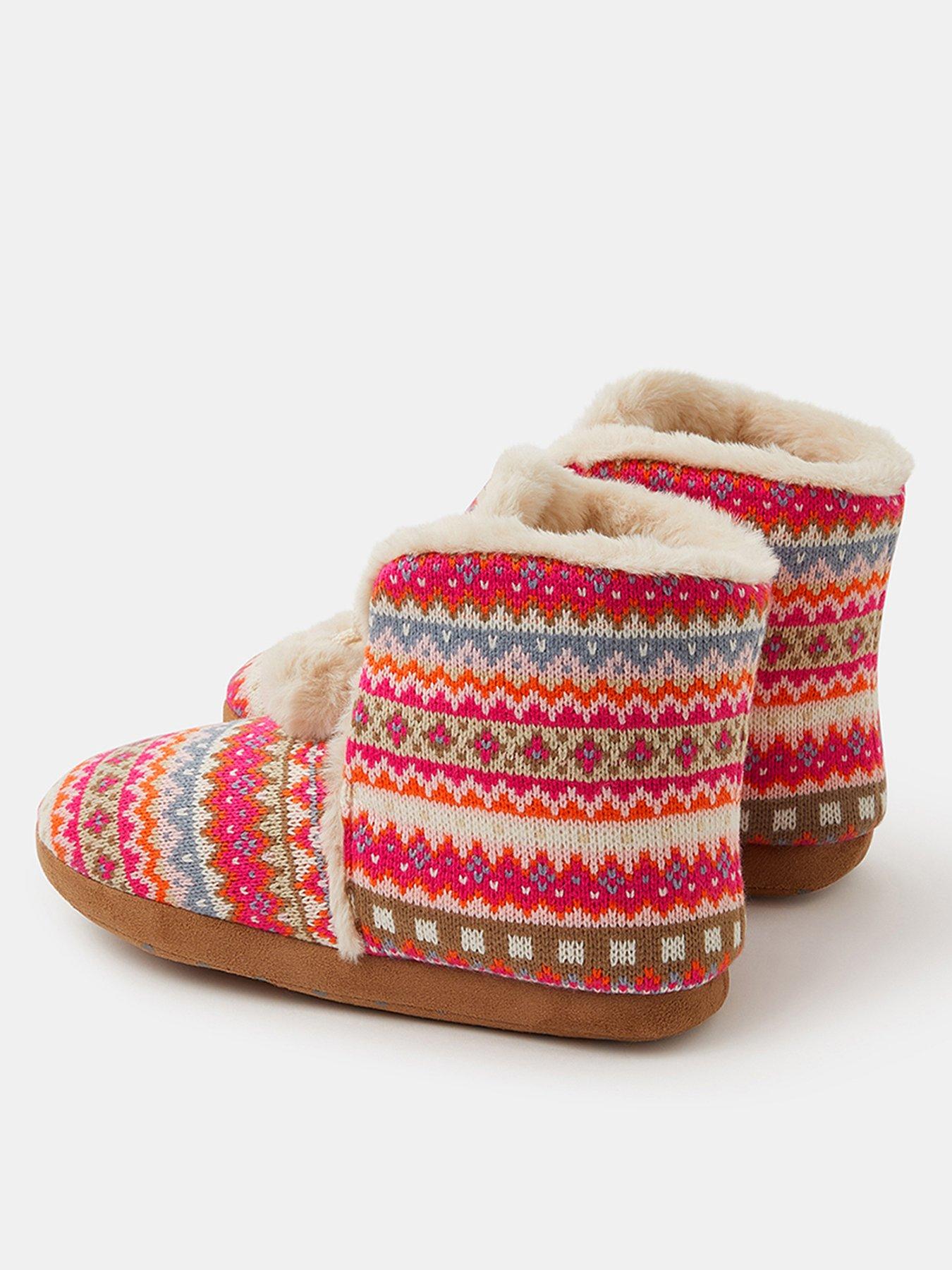 Accessorize Fair Isle Slipper Boots - Multi | Very