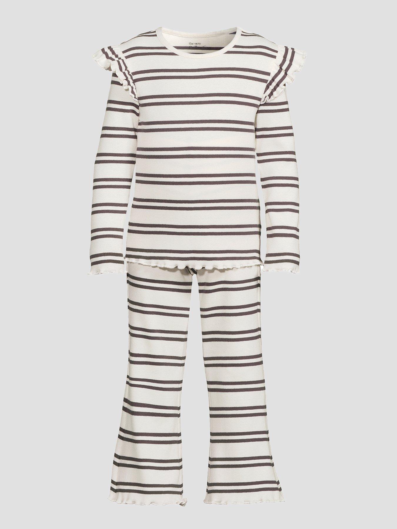 The Very Collection Girls Stripe Rib Outfit - Cream | Very