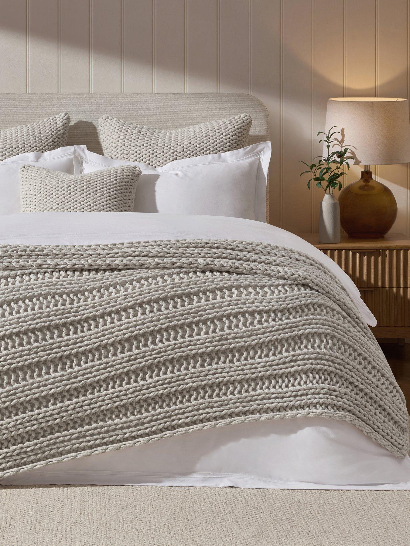 Dusk Montreal Chunky Natural Knit Throw | Very