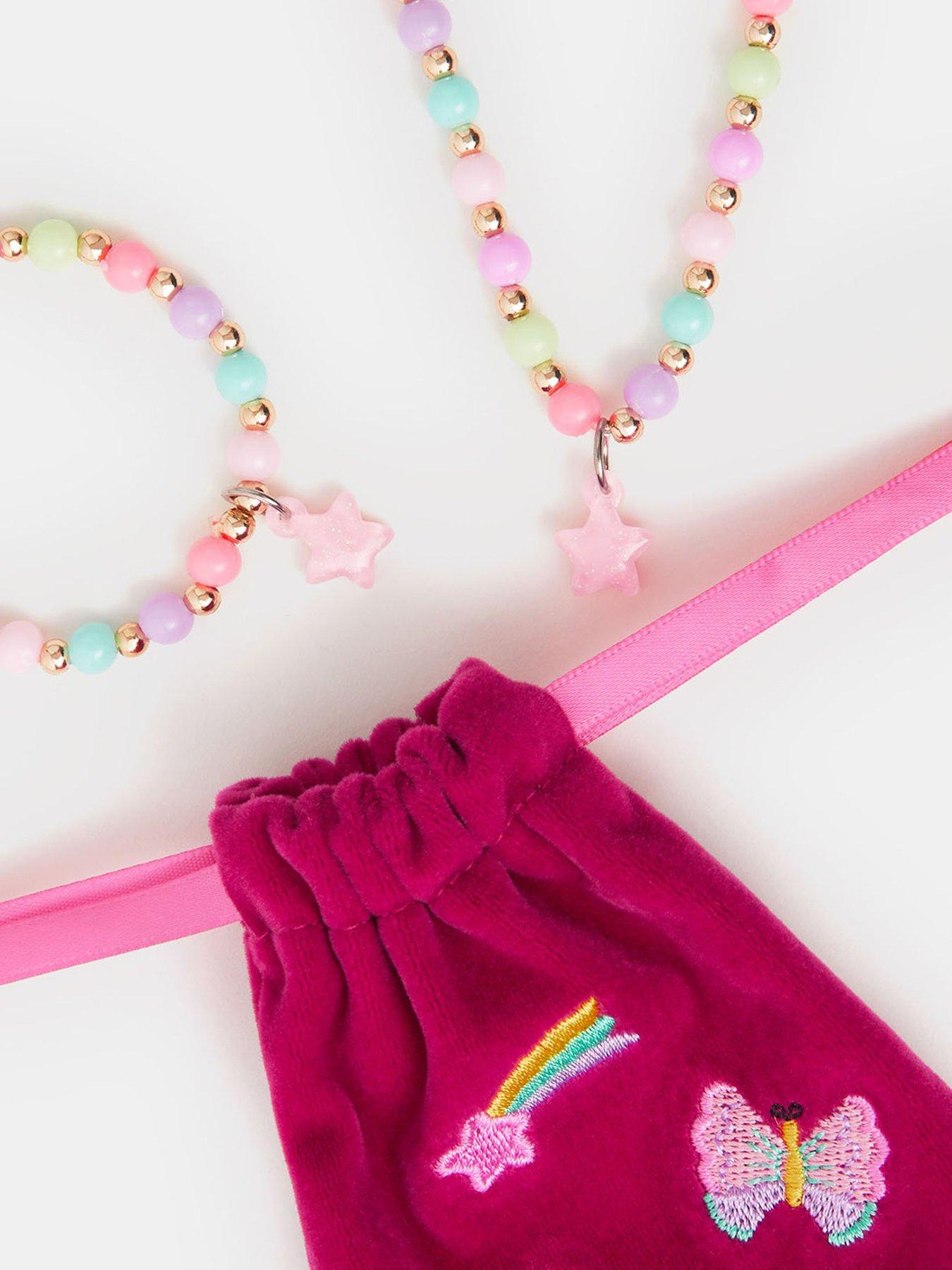 Accessorize Girls Jewellery Set & Gift Pouch - Pink | Very