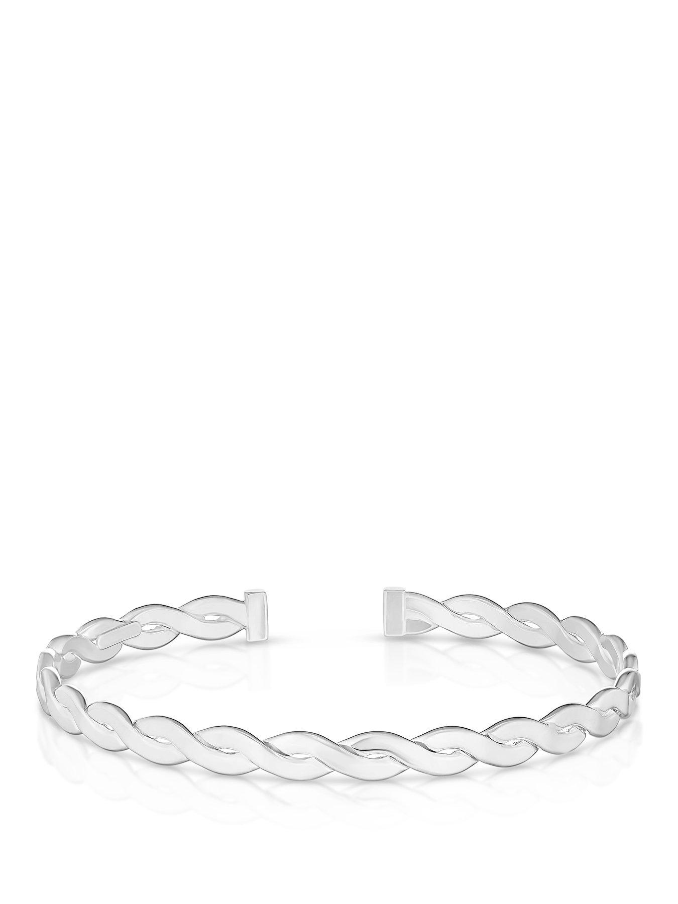 H. Samuel Sterling Silver Twist Open Bangle | Very