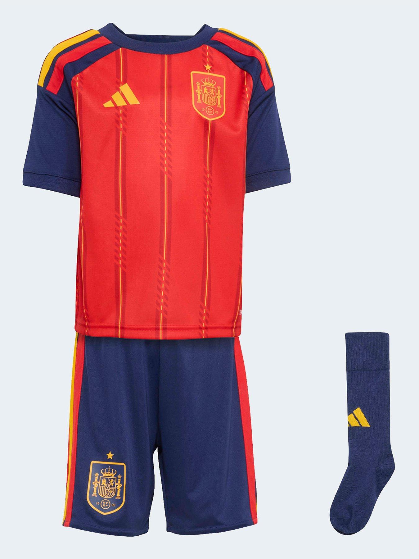 adidas Junior Spain Replica 26 Home Mini Football Kit - Red | Very