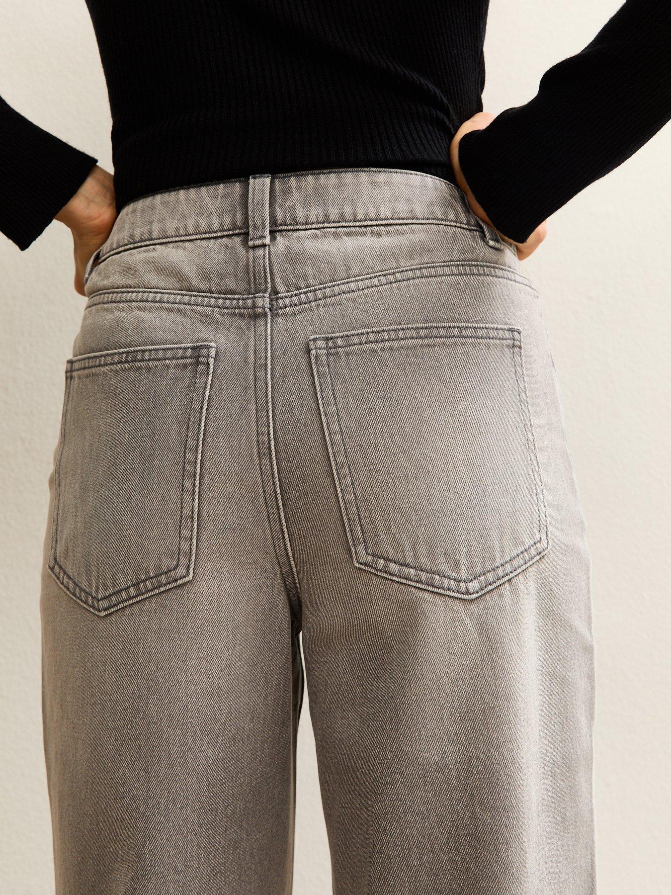 New Look Adalae High Waisted Wide Leg Jeans - Grey | Very