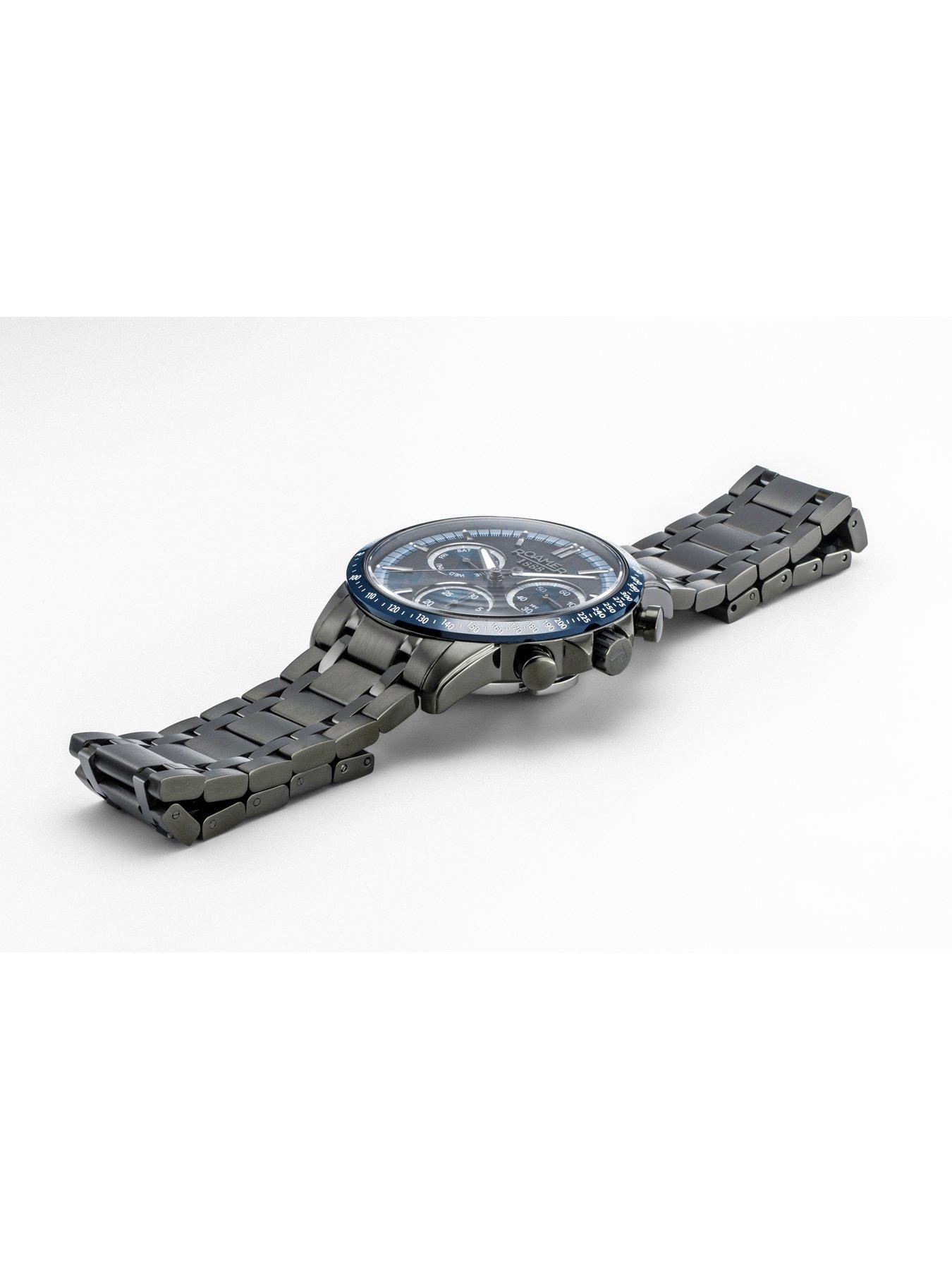 Roamer of Switzerland Roamer Mecury Chronograph Blue Dial Grey IP ...