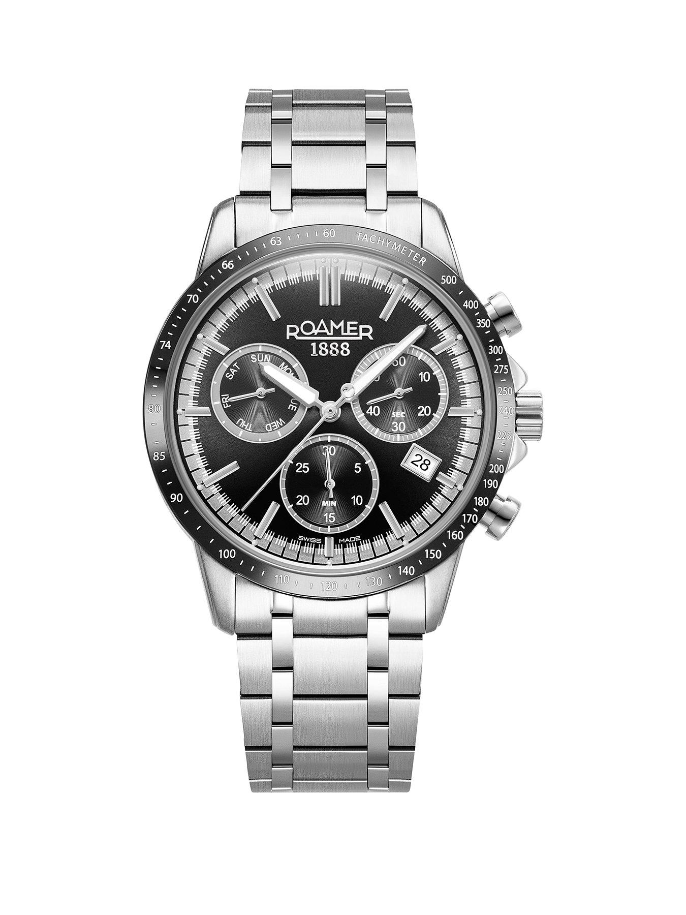 Roamer of Switzerland Roamer Mercury Chronograph Black Dial Stainless ...