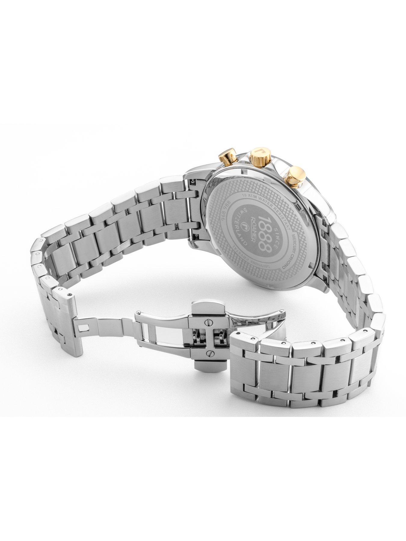 Roamer of Switzerland Mercury Chronograph Blue/Gold Dial Stainless ...