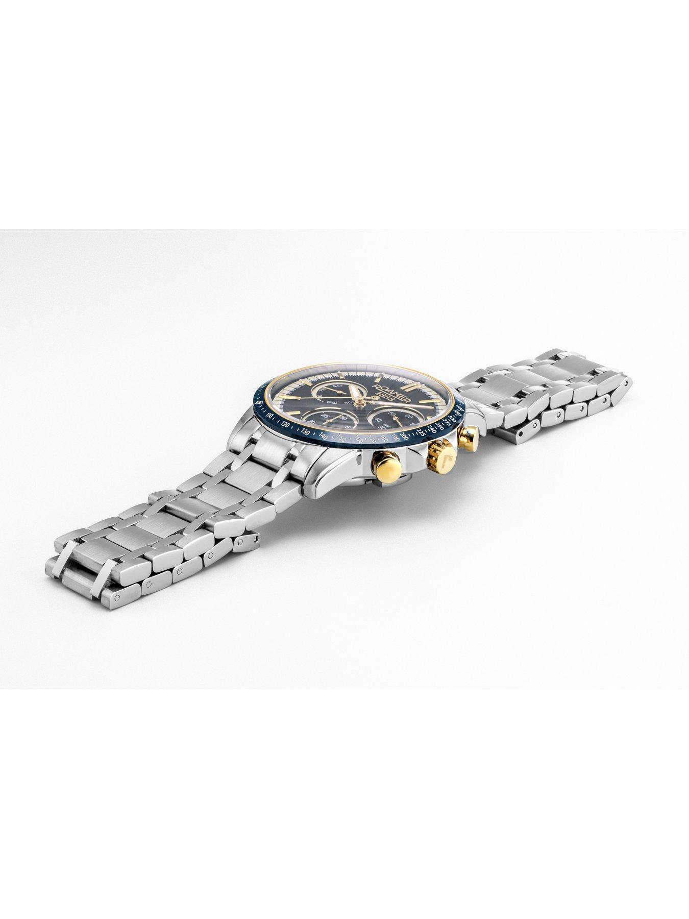 Roamer of Switzerland Mercury Chronograph Blue/Gold Dial Stainless ...
