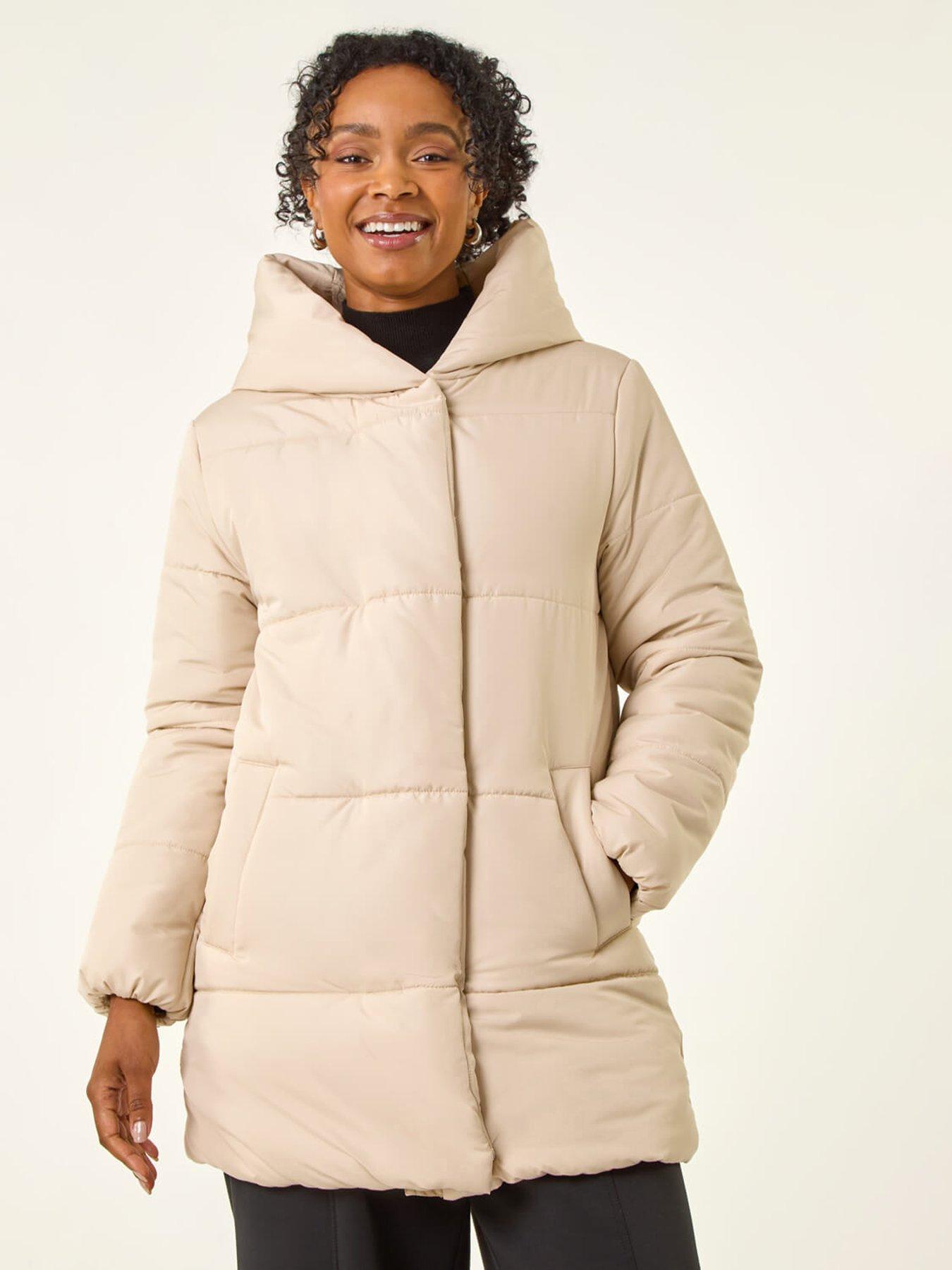 Roman Petite Hooded Quilted Puffer Coat - Grey | Very