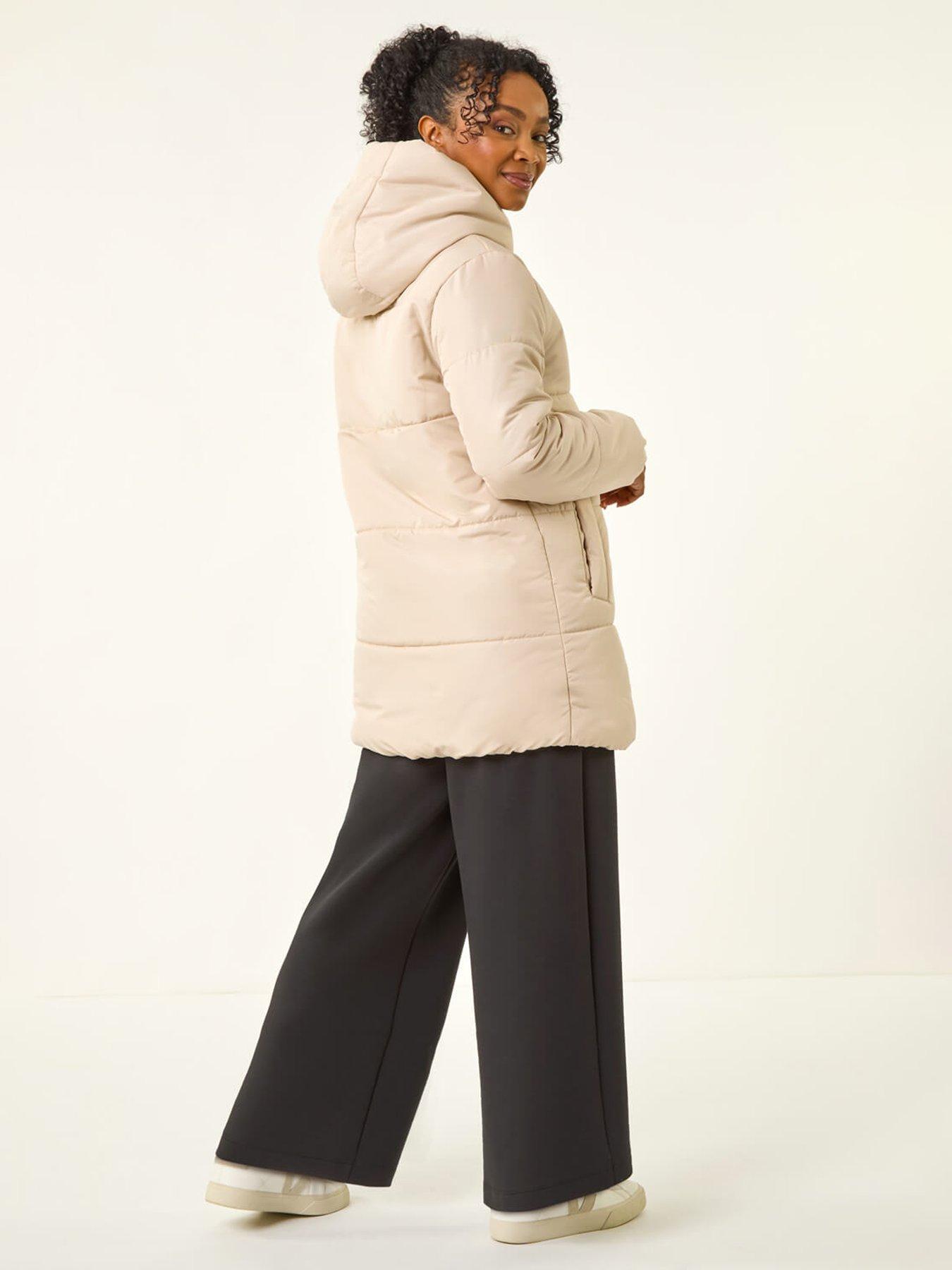 Roman Petite Hooded Quilted Puffer Coat - Grey | Very