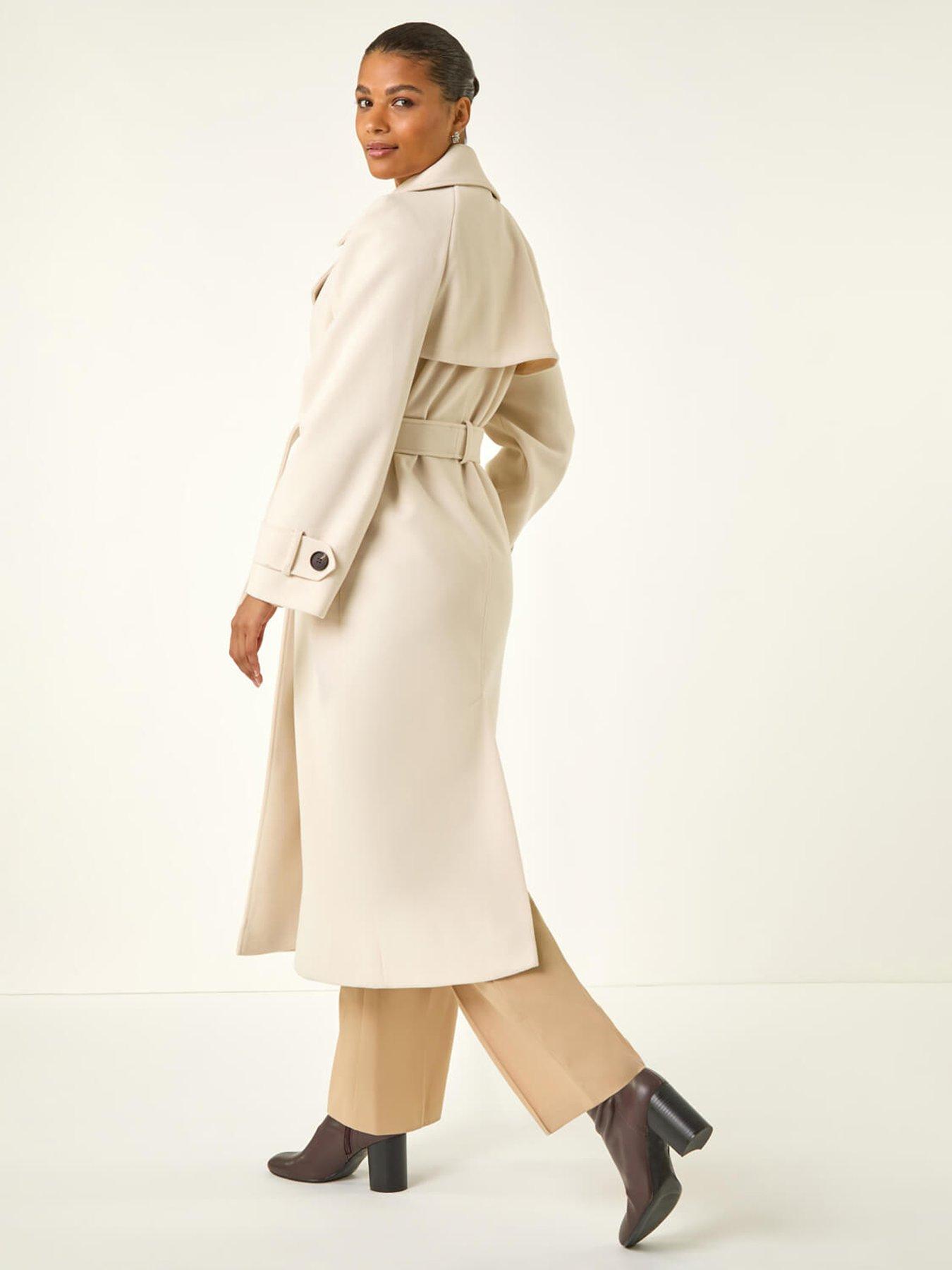 Roman Textured Premium Belted Smart Coat - Beige | Very