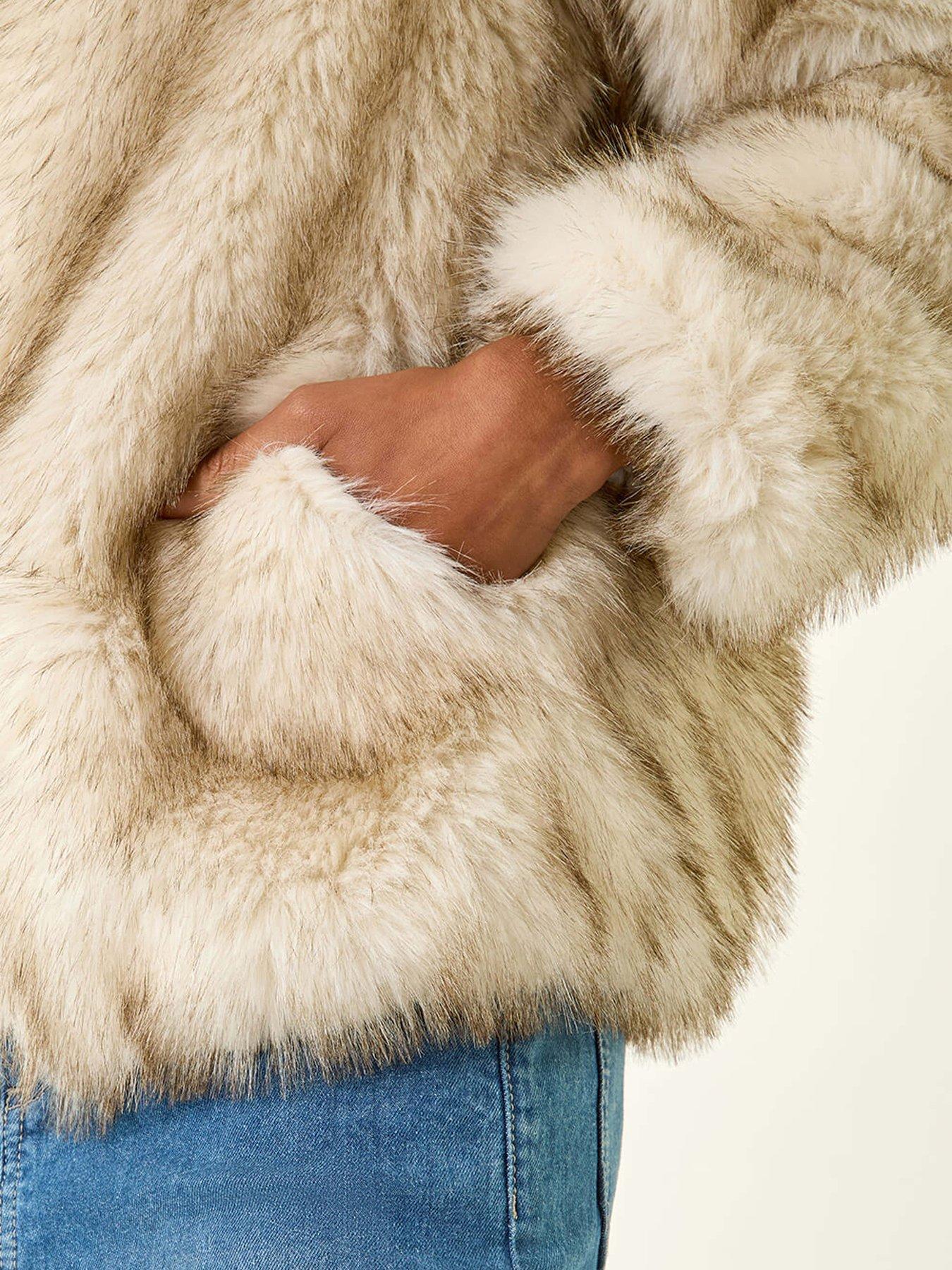 Roman Tipped Faux Fur Relaxed Bomber - Grey | Very