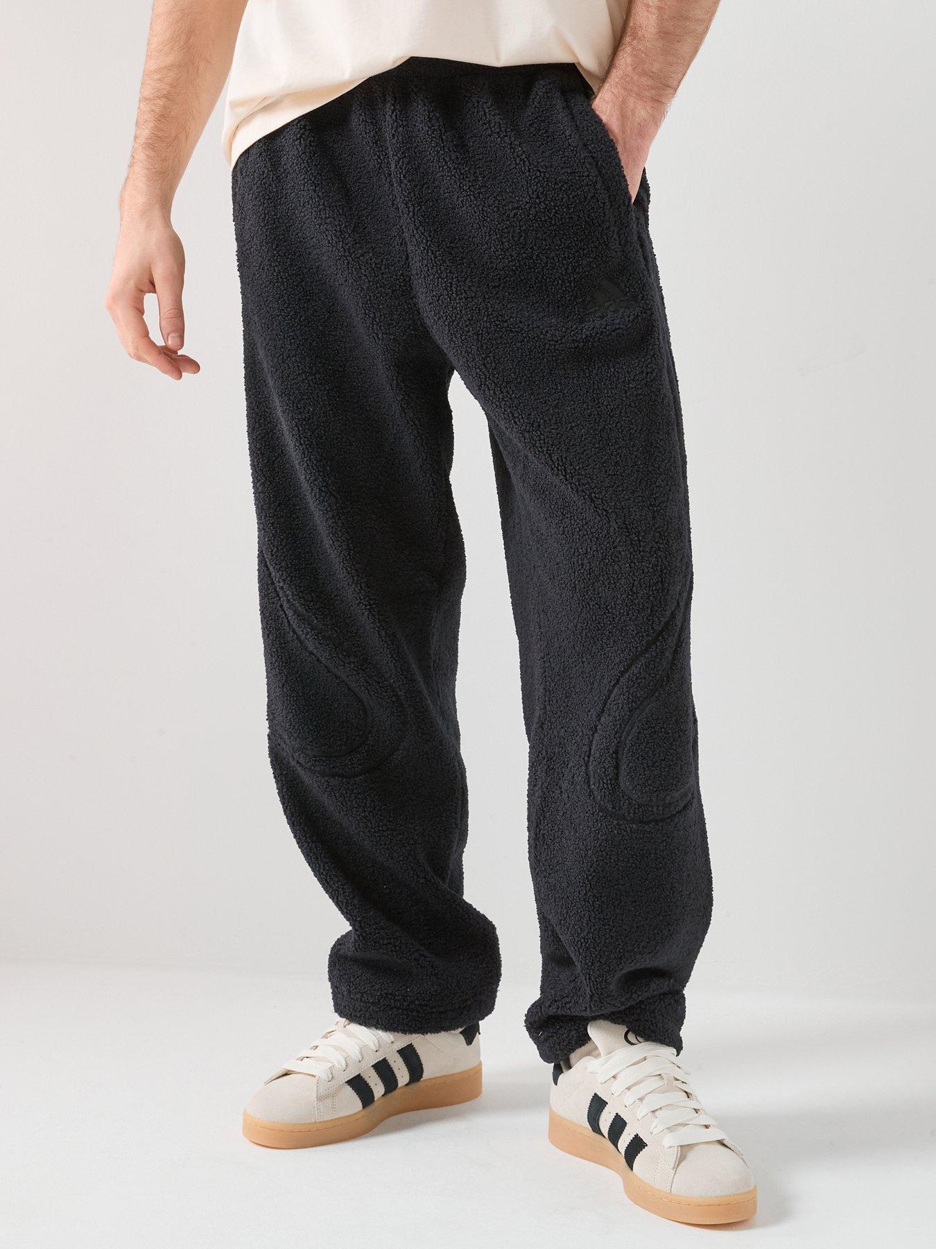 adidas Originals Mens Teamgeist Borg Tracksuit Bottoms - Black | Very