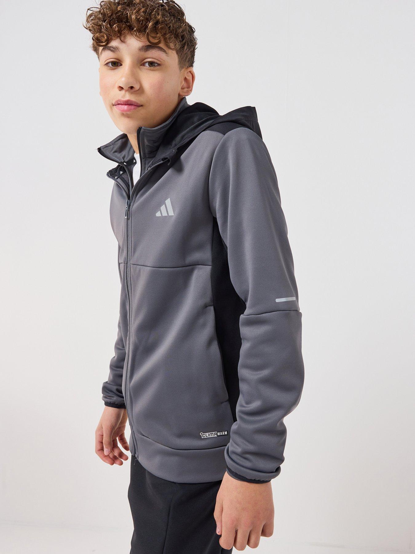 adidas Originals Junior Boys Climawarm Tracksuit Top - Grey | Very
