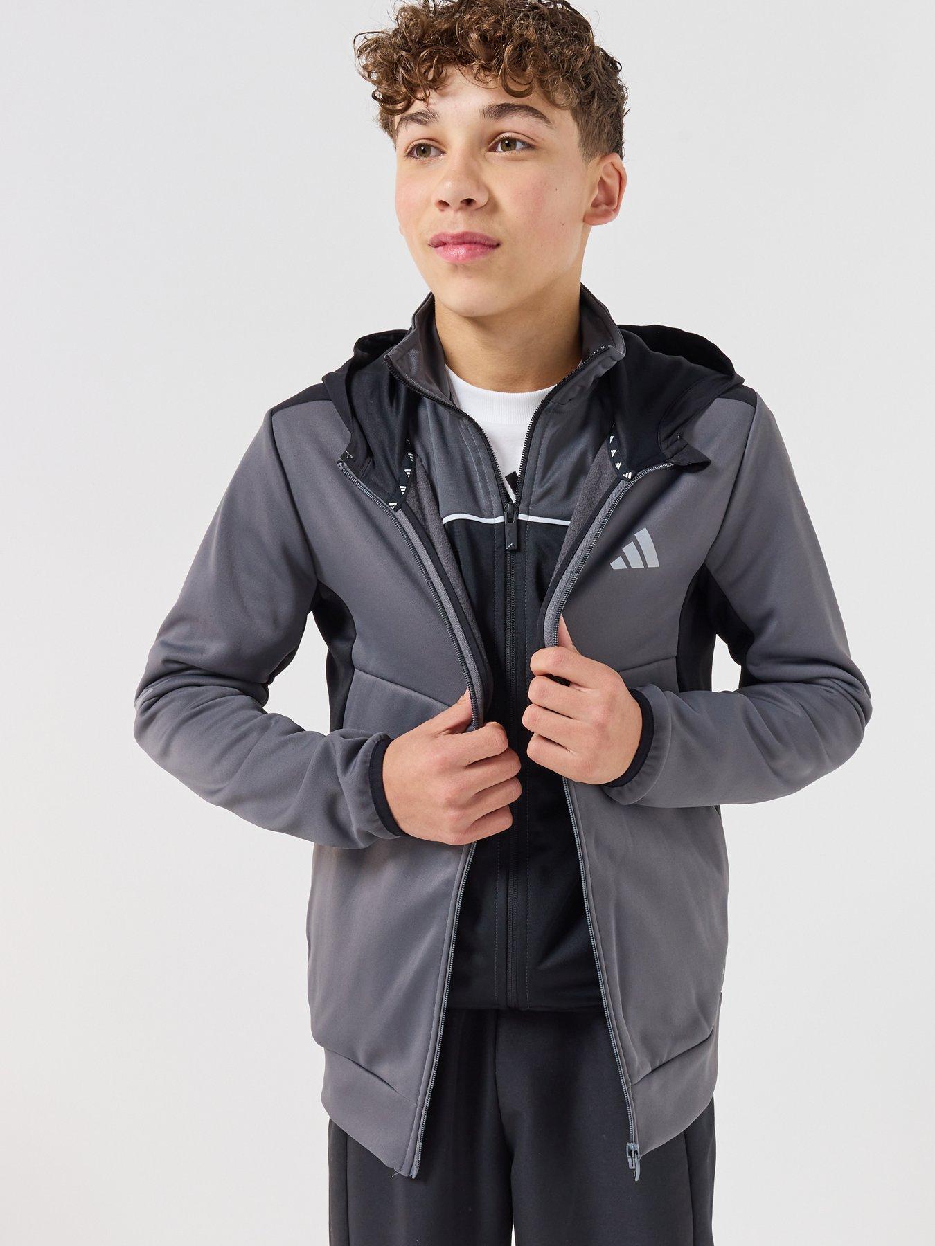 adidas Originals Junior Boys Climawarm Tracksuit Top - Grey | Very