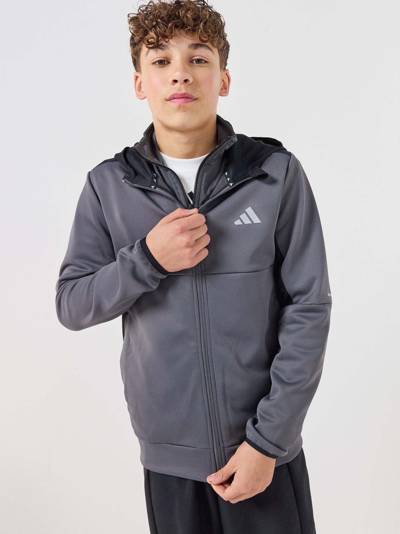 adidas Originals Junior Boys Climawarm Tracksuit Top - Grey | Very