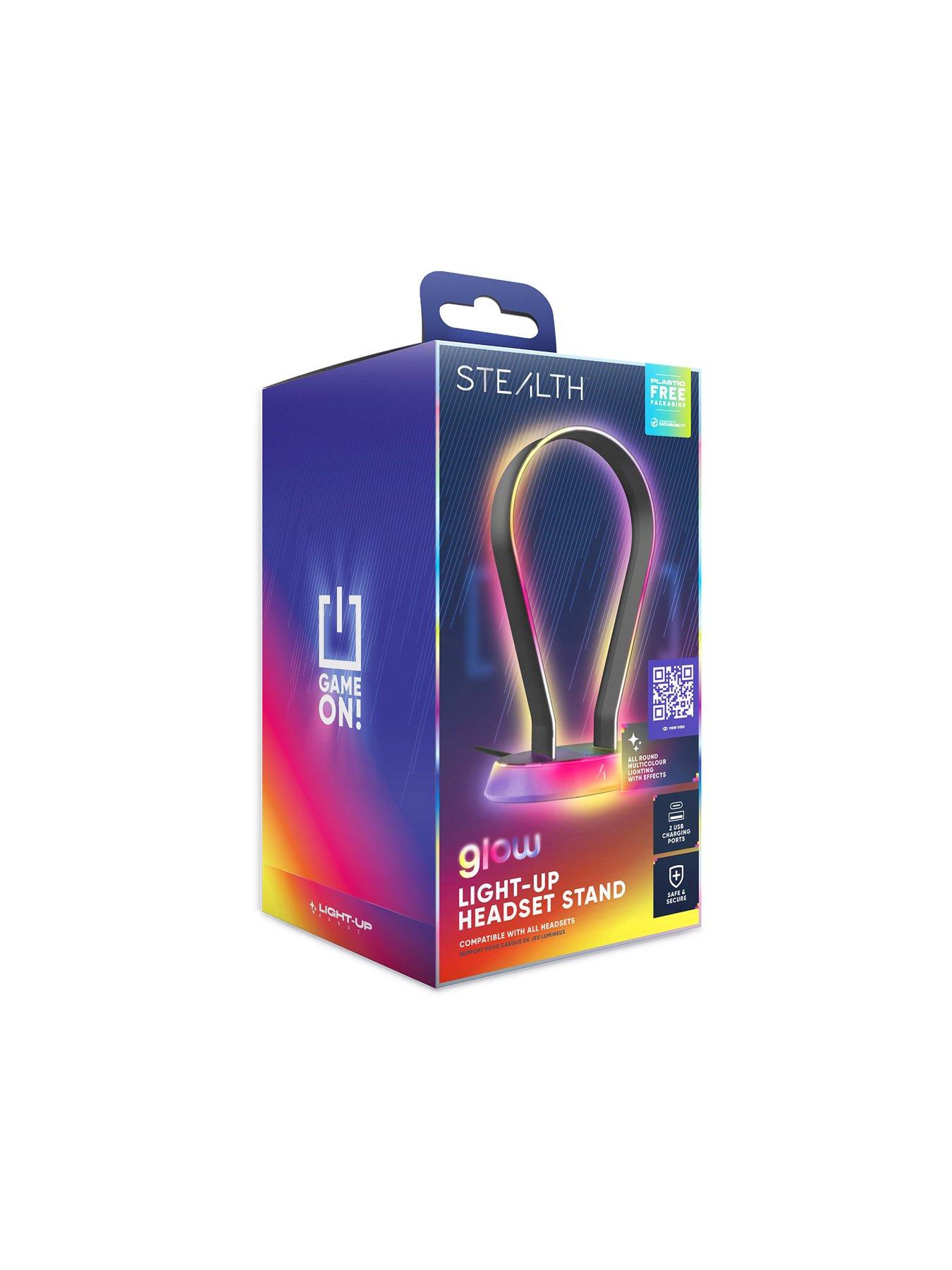 Stealth Light Up Charging Headset Stand - Glow Black | Very