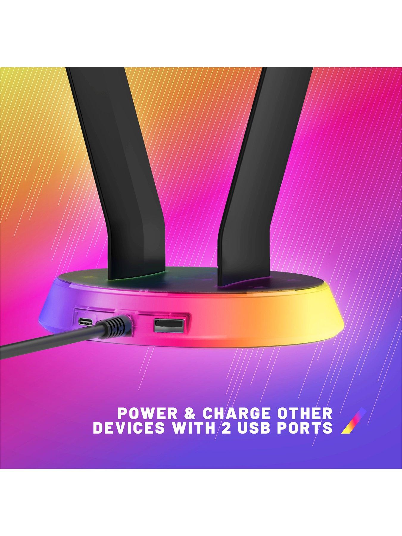 Stealth Light Up Charging Headset Stand - Glow Black | Very