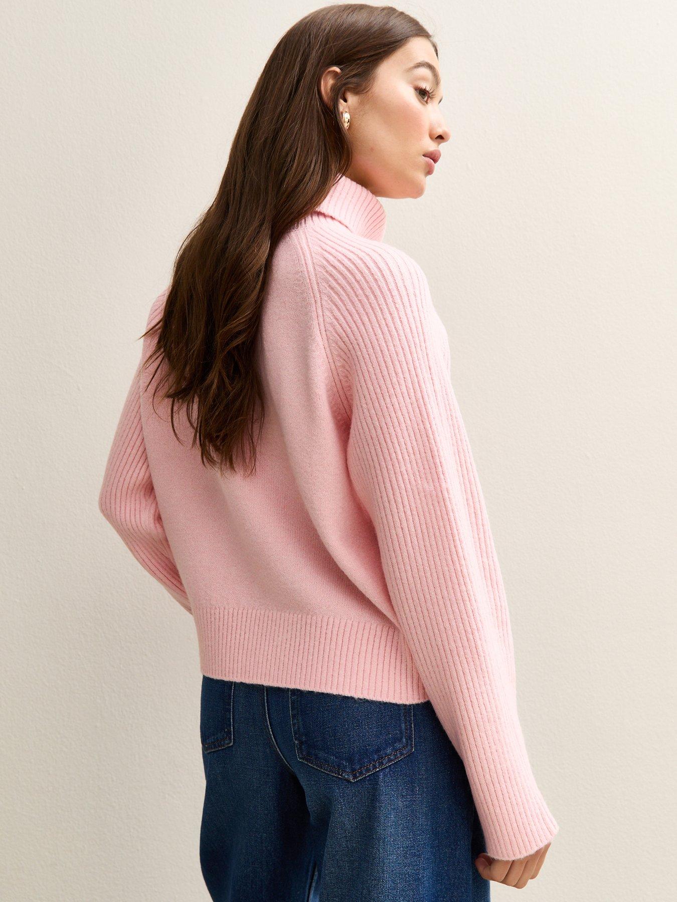 New Look Bright Pink Rib Roll Neck Jumper | Very