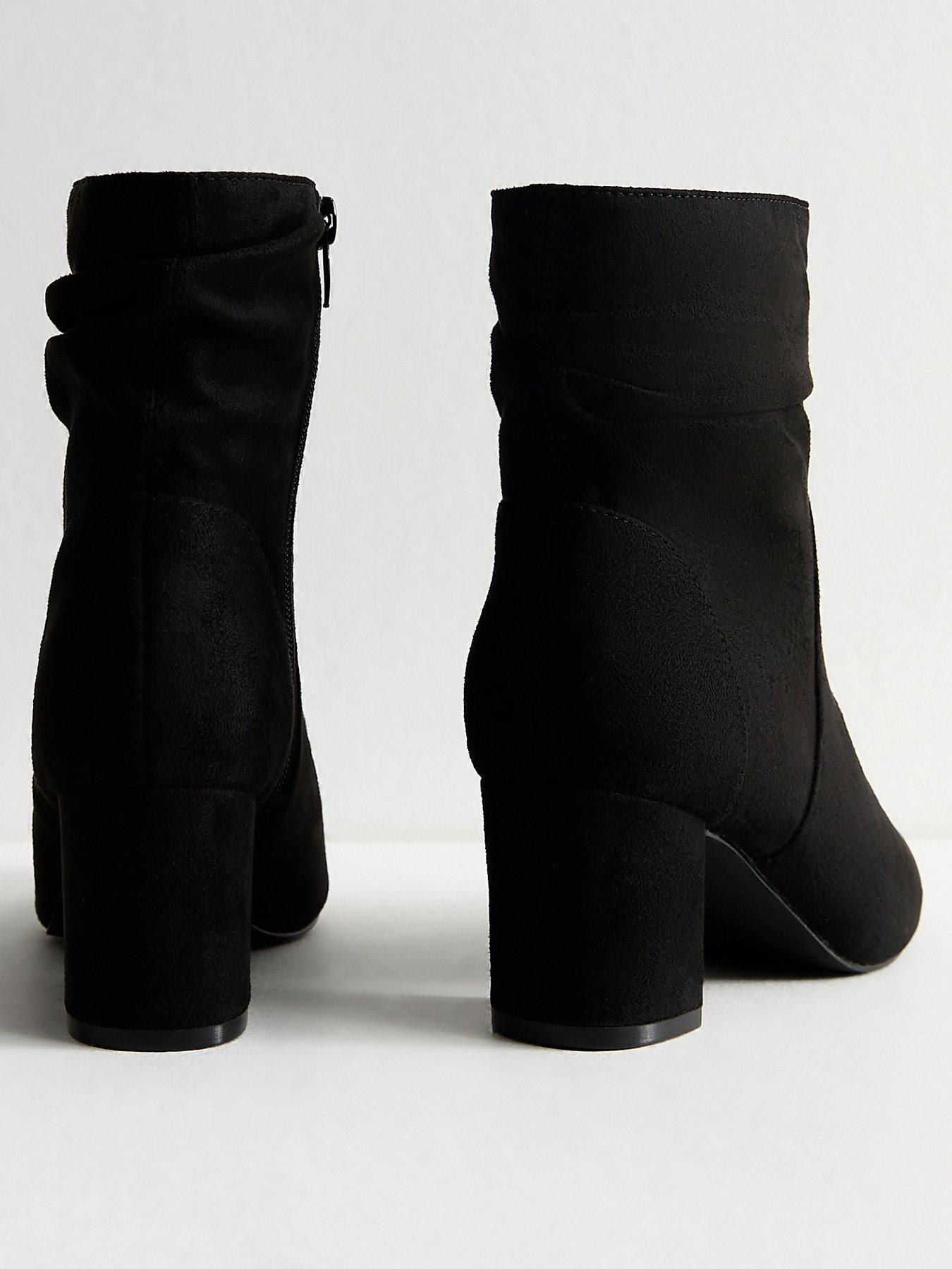 New Look Ruched Point Block Heel Boots - Black | Very