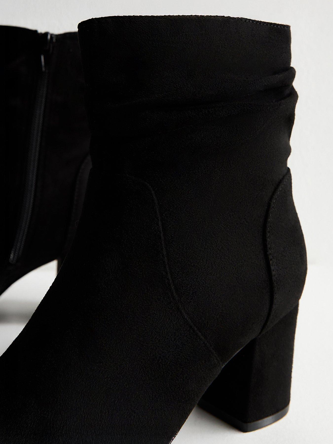 New Look Ruched Point Block Heel Boots - Black | Very