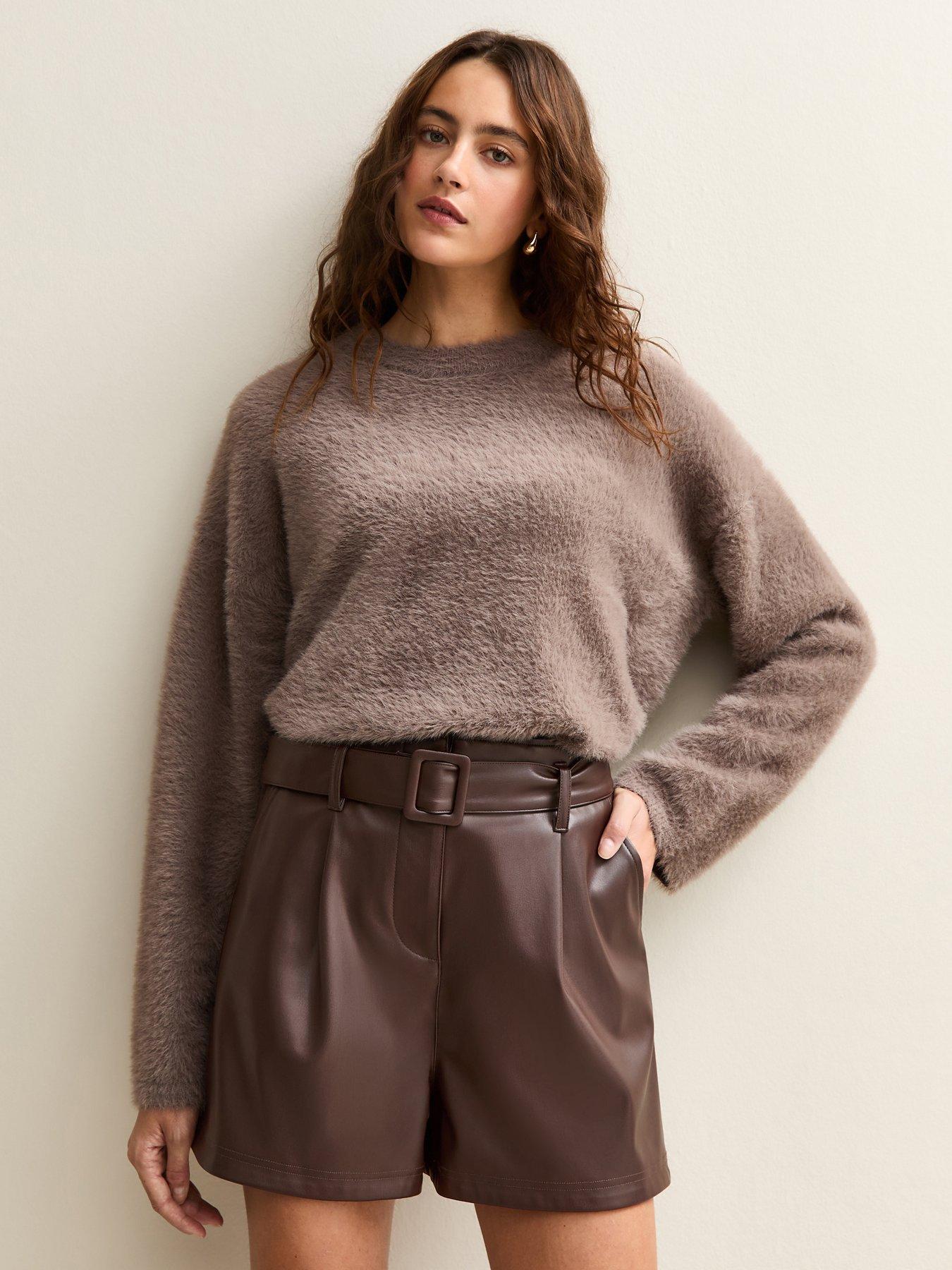 New Look Becky Belt PU Short - Brown | Very